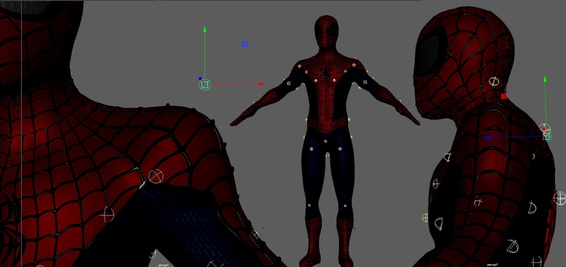 Spider-Man Rigged 3D Model Compatible with Maya 2023 3 and newer free ...