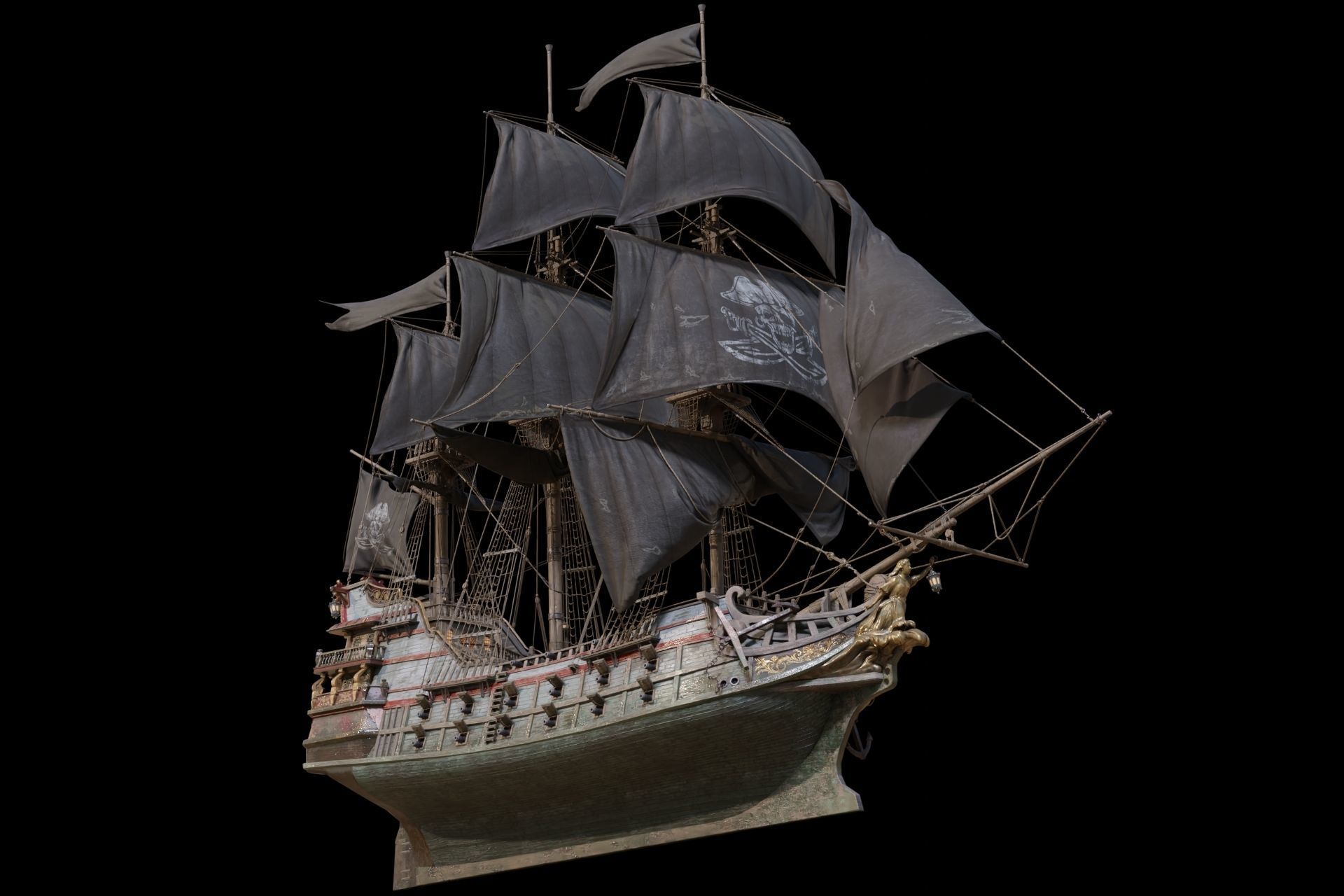 Pirate Ship with PBR Textures 3D model | CGTrader