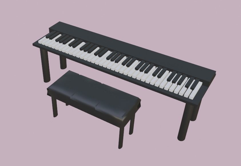 piano and chair blender 3D model | CGTrader