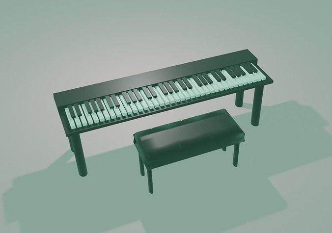 piano and chair blender 3D model | CGTrader