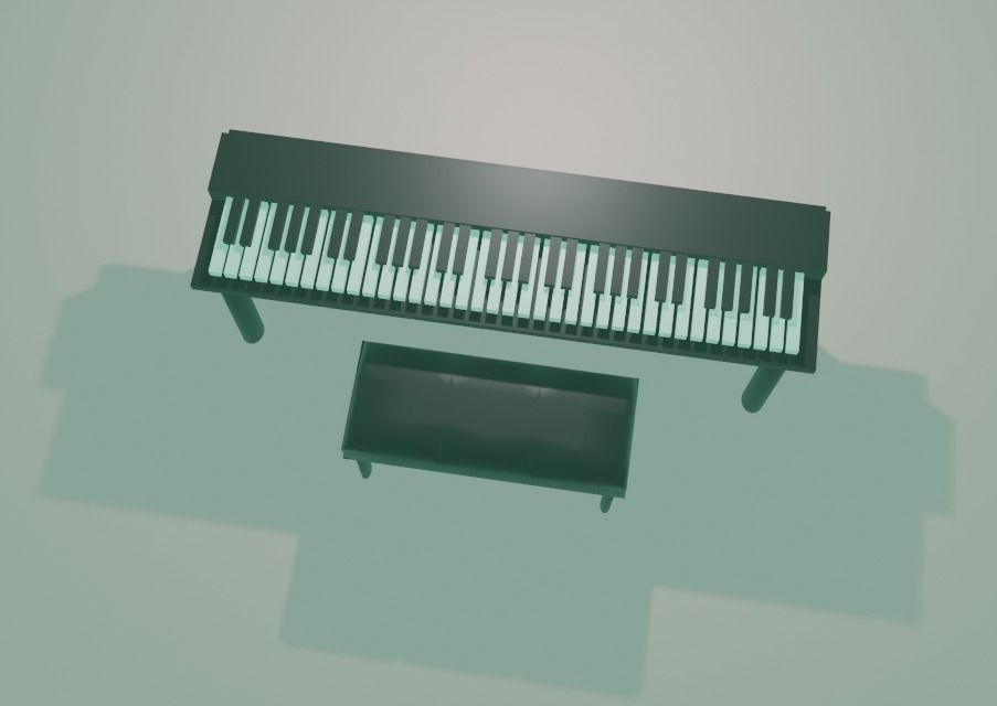 piano and chair blender 3D model | CGTrader