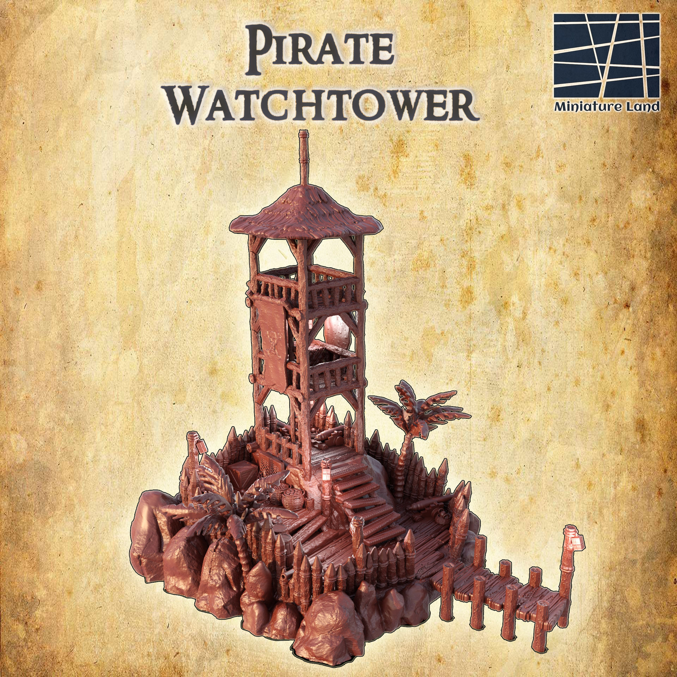 Pirate Watchtower Tabletop Terrain 28 mm 3D model 3D printable | CGTrader