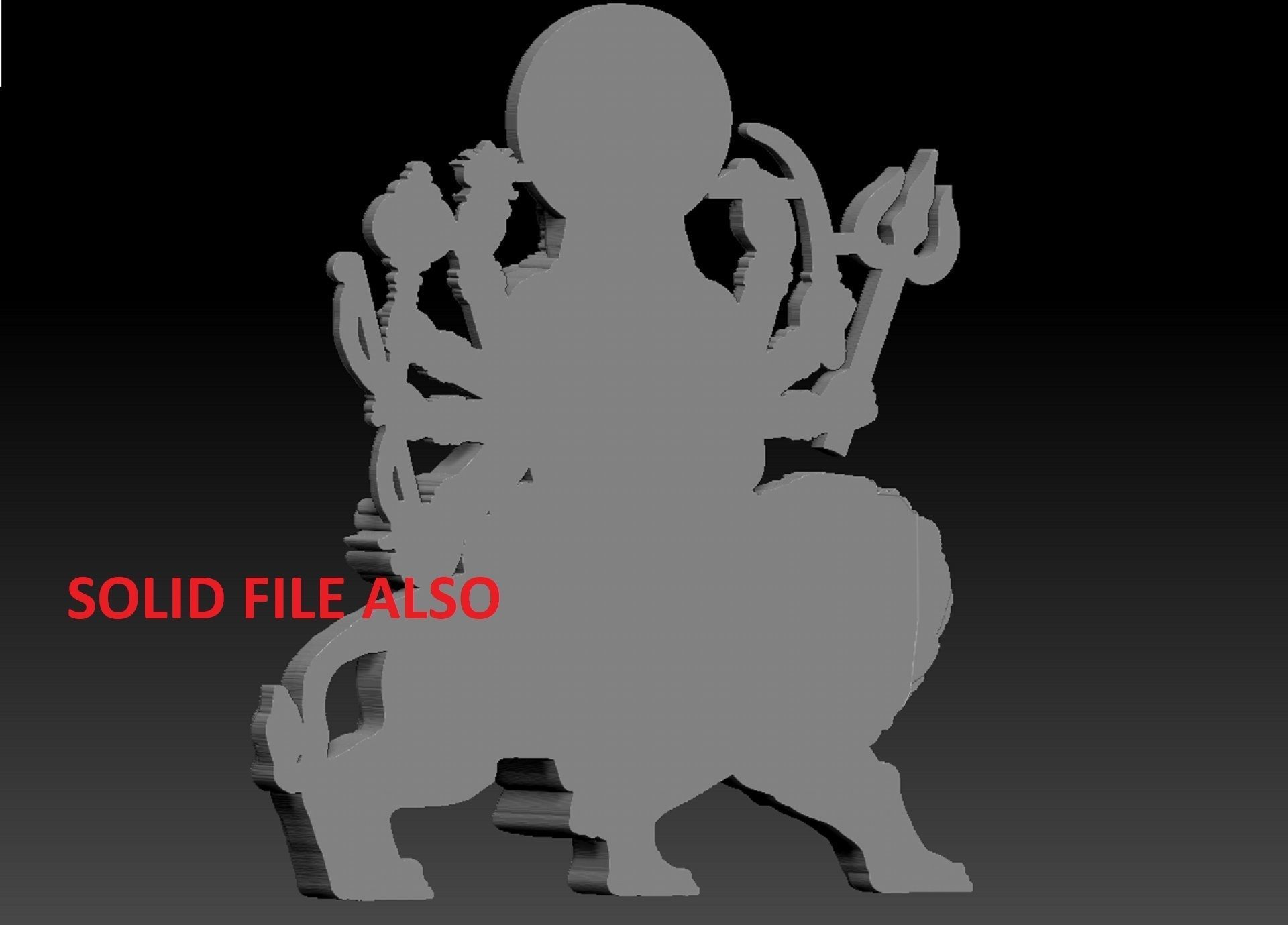 DURGA MAA WITH LION 3D model 3D printable | CGTrader