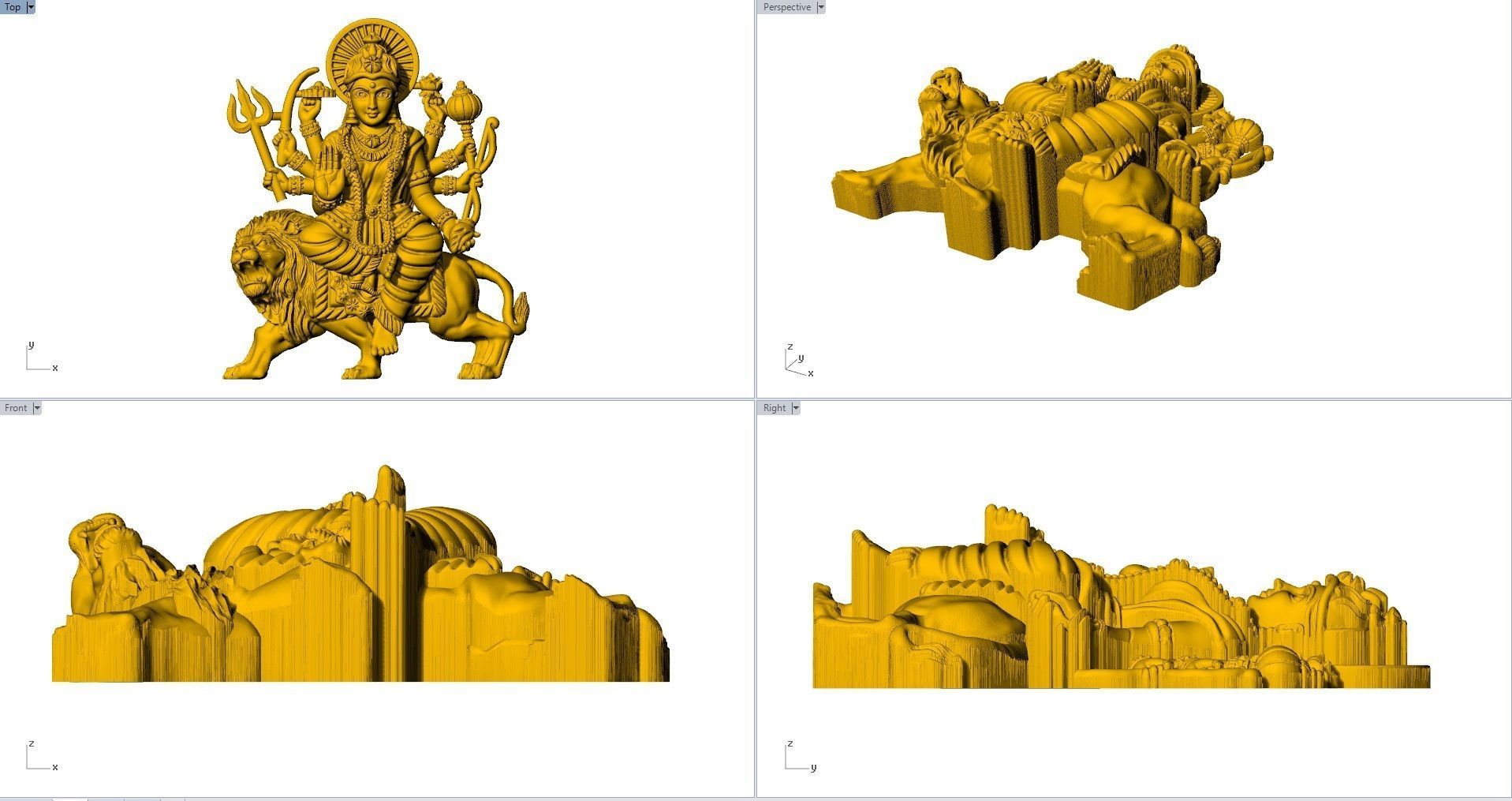 DURGA MAA WITH LION 3D model 3D printable | CGTrader