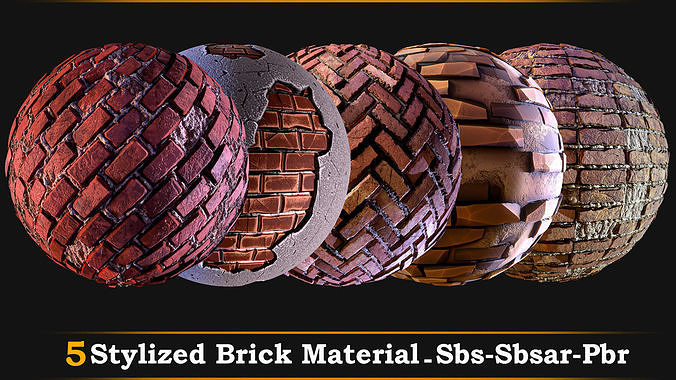 5 Stylized Brick Material-Sbs Sbsar Pbr Texture | CGTrader