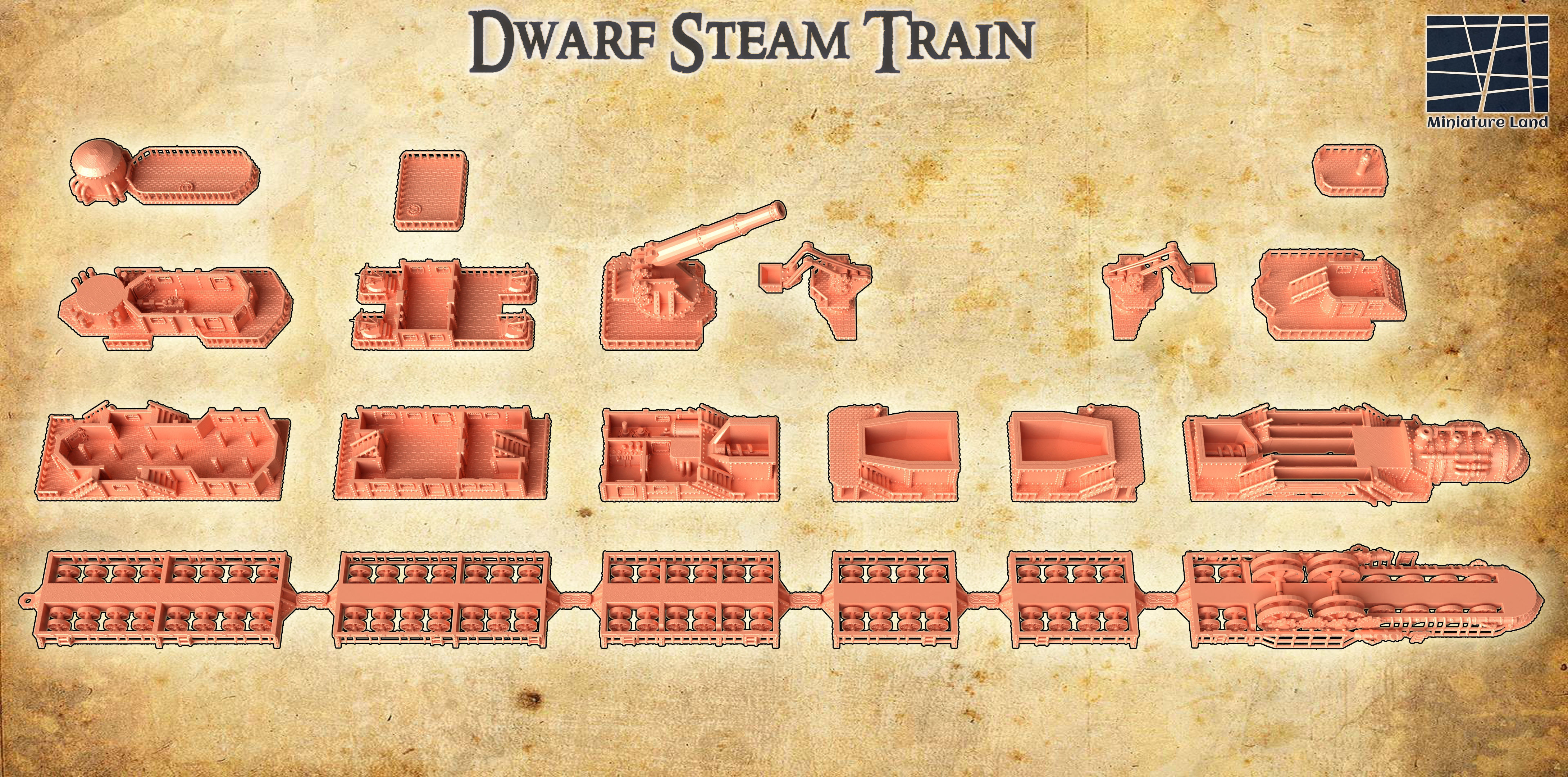 Dwarf Steam Train model 28 mm 3D model 3D printable | CGTrader