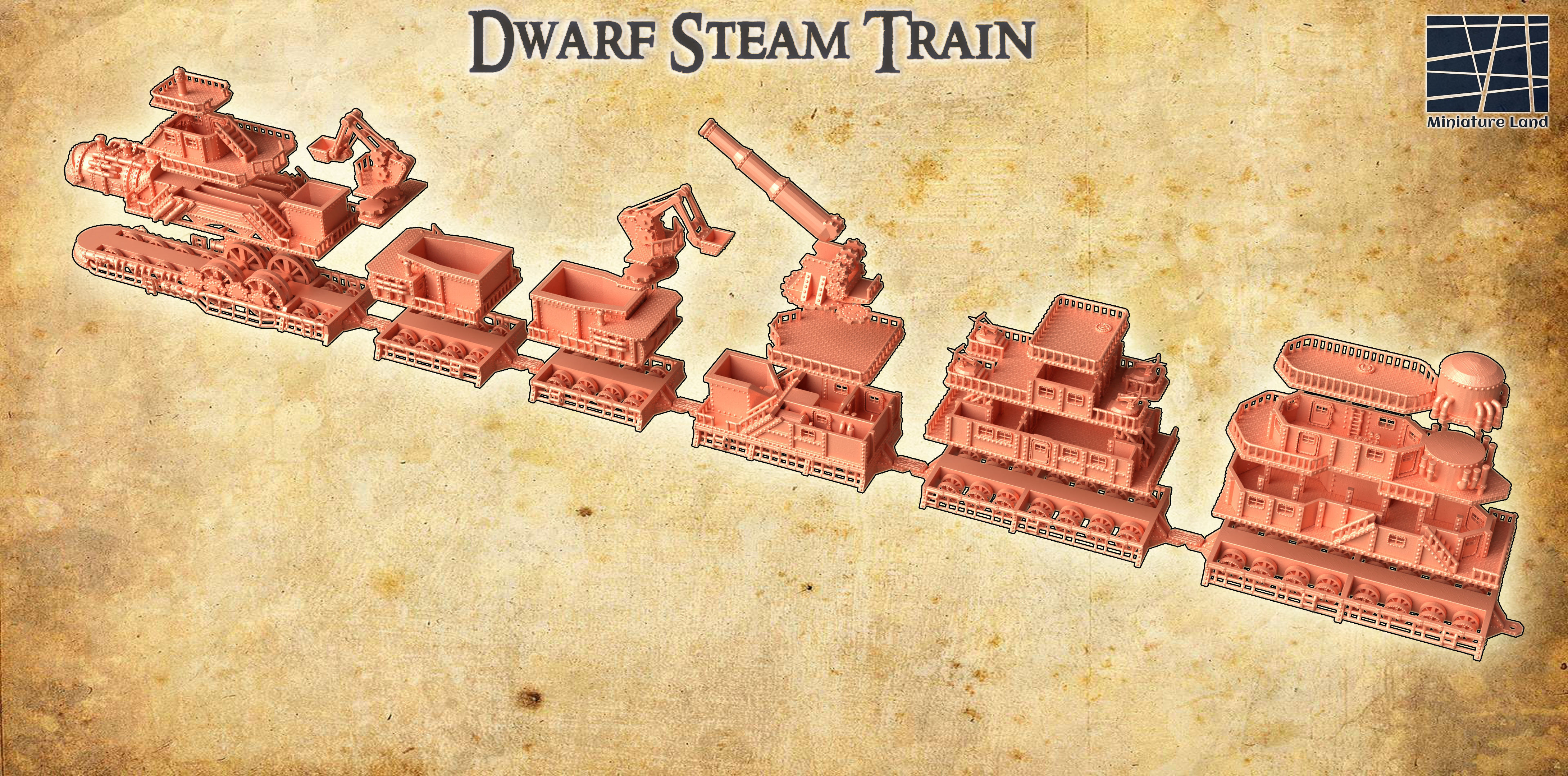Dwarf Steam Train model 28 mm 3D model 3D printable | CGTrader