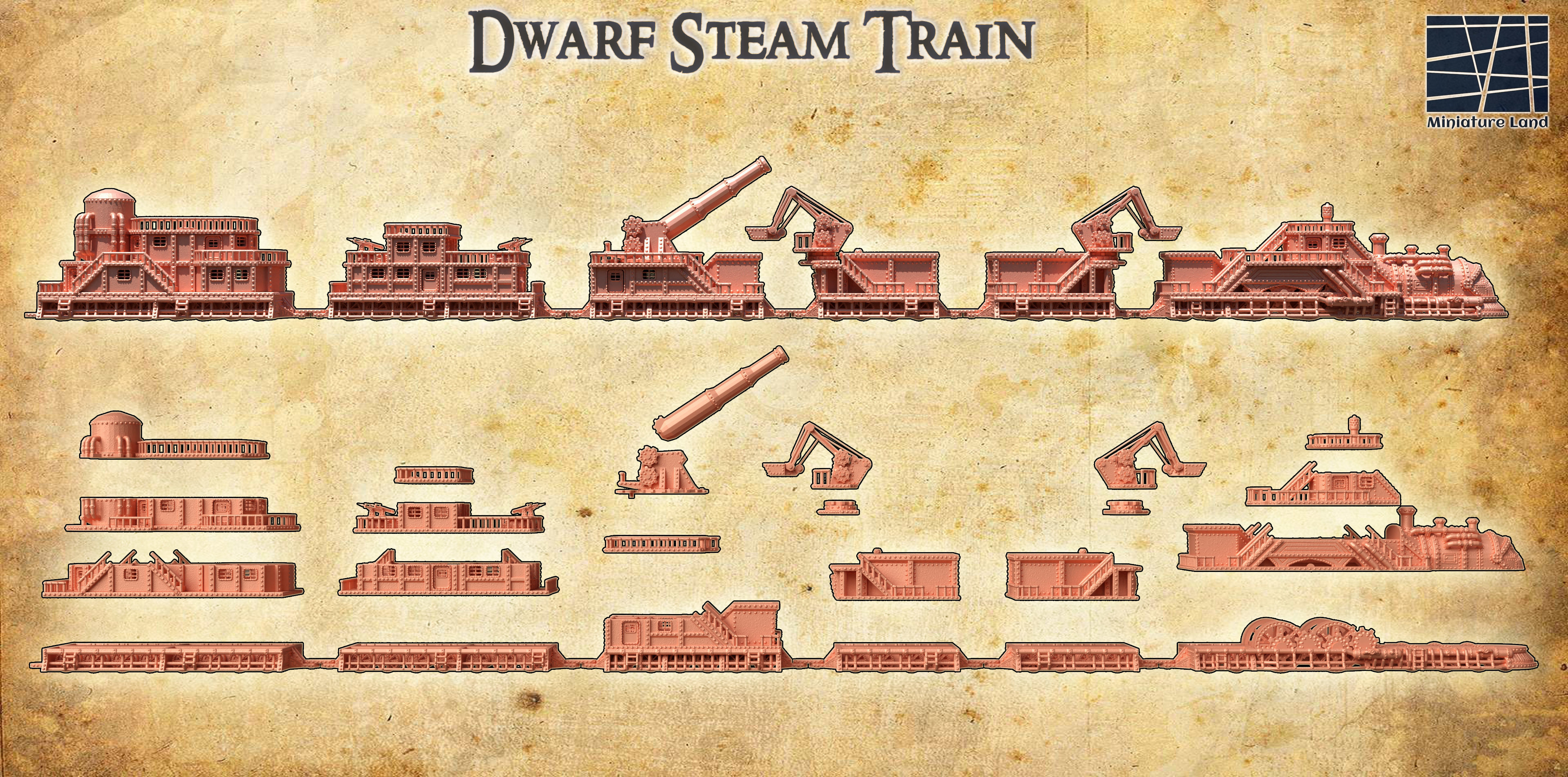 Dwarf Steam Train model 28 mm 3D model 3D printable | CGTrader