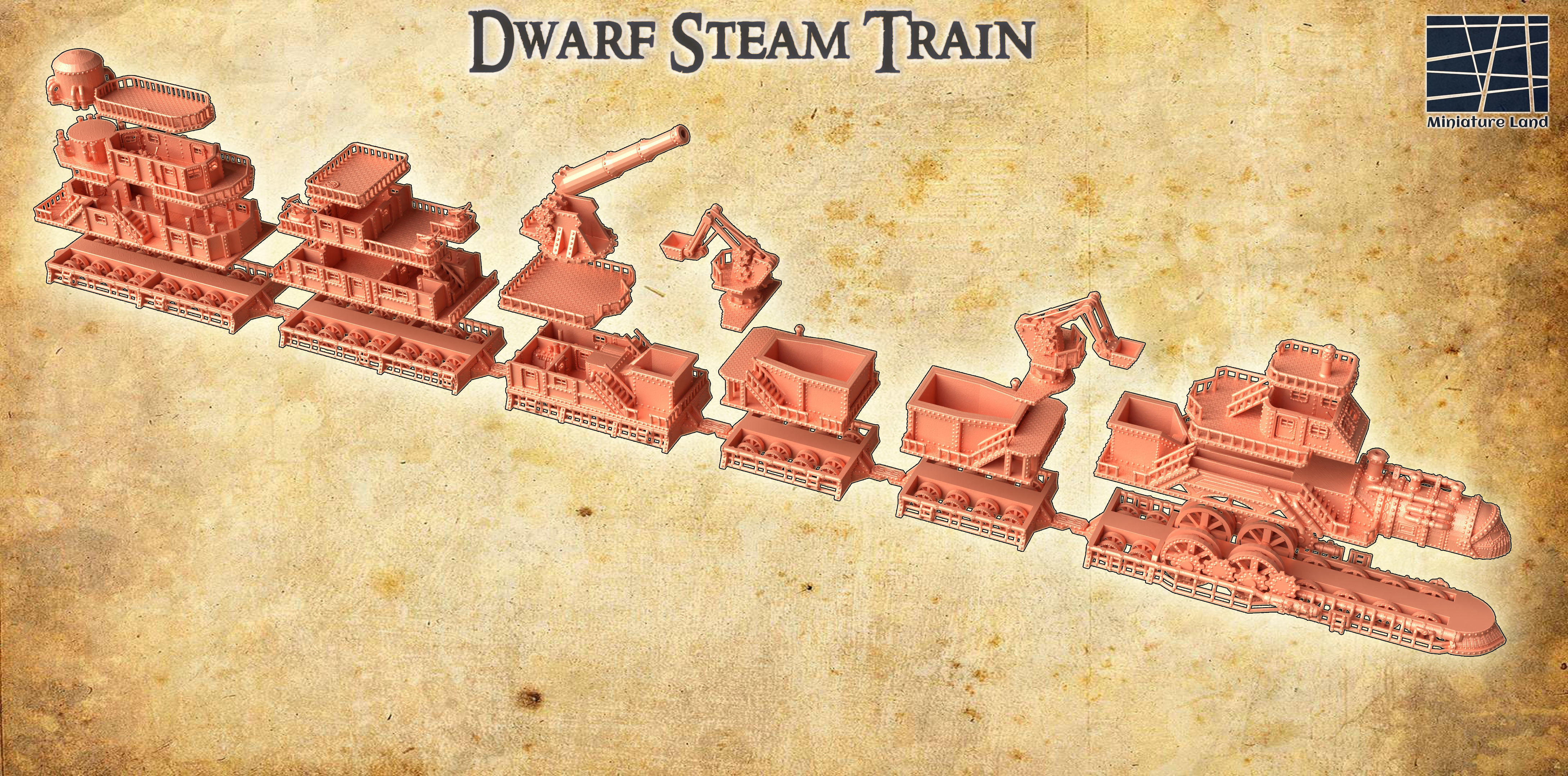 Dwarf Steam Train model 28 mm 3D model 3D printable | CGTrader