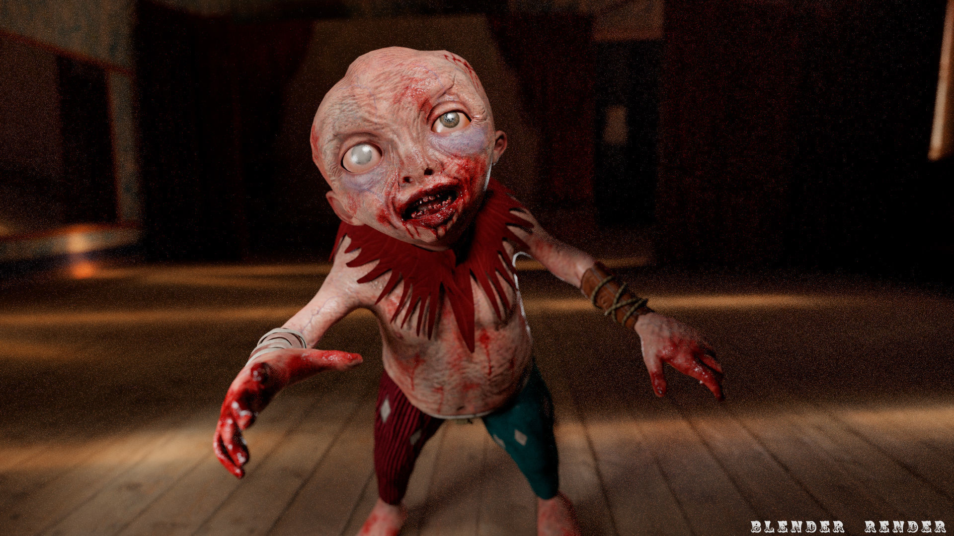 3D model The Ugly Buffoon game character for Horror and Fantasy games ...