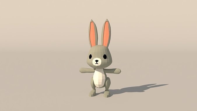 3D model Character B095 Rabbit Cute VR / AR / low-poly | CGTrader