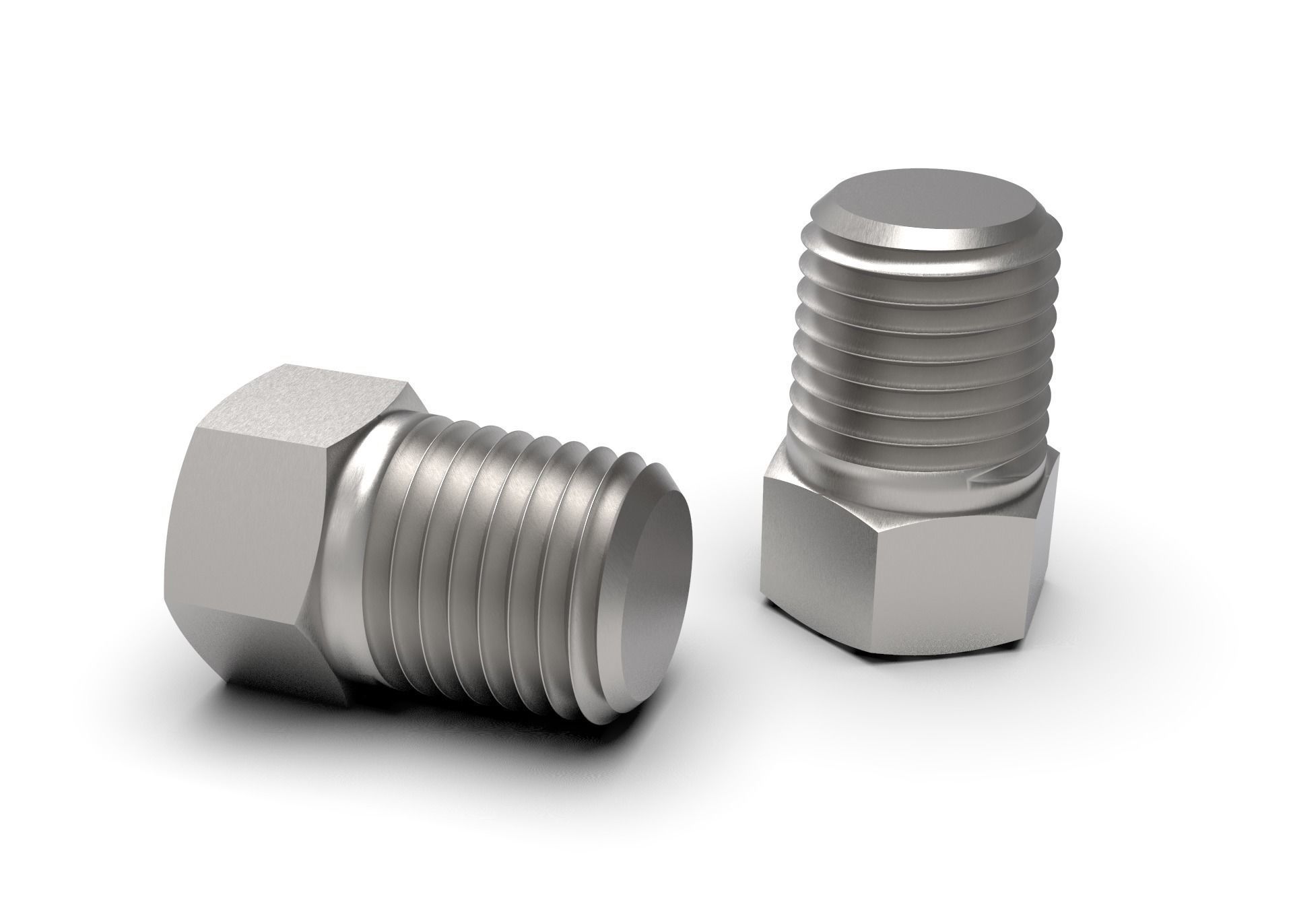 Hex head plug NPT male thread collection 3D model | CGTrader