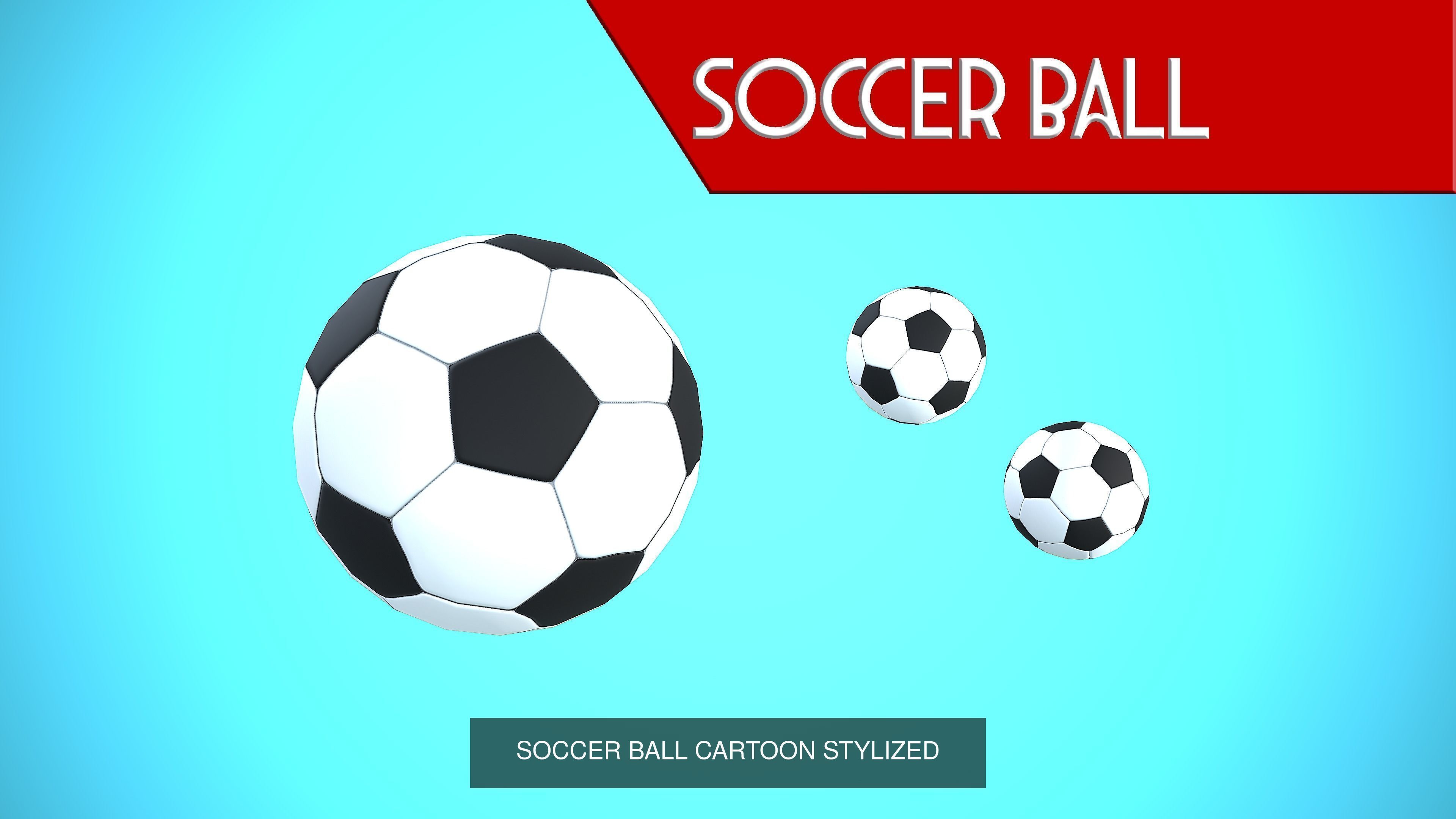 3D Model Collection SPORTS BALLS CARTOON STYLIZED VR / AR / low-poly ...