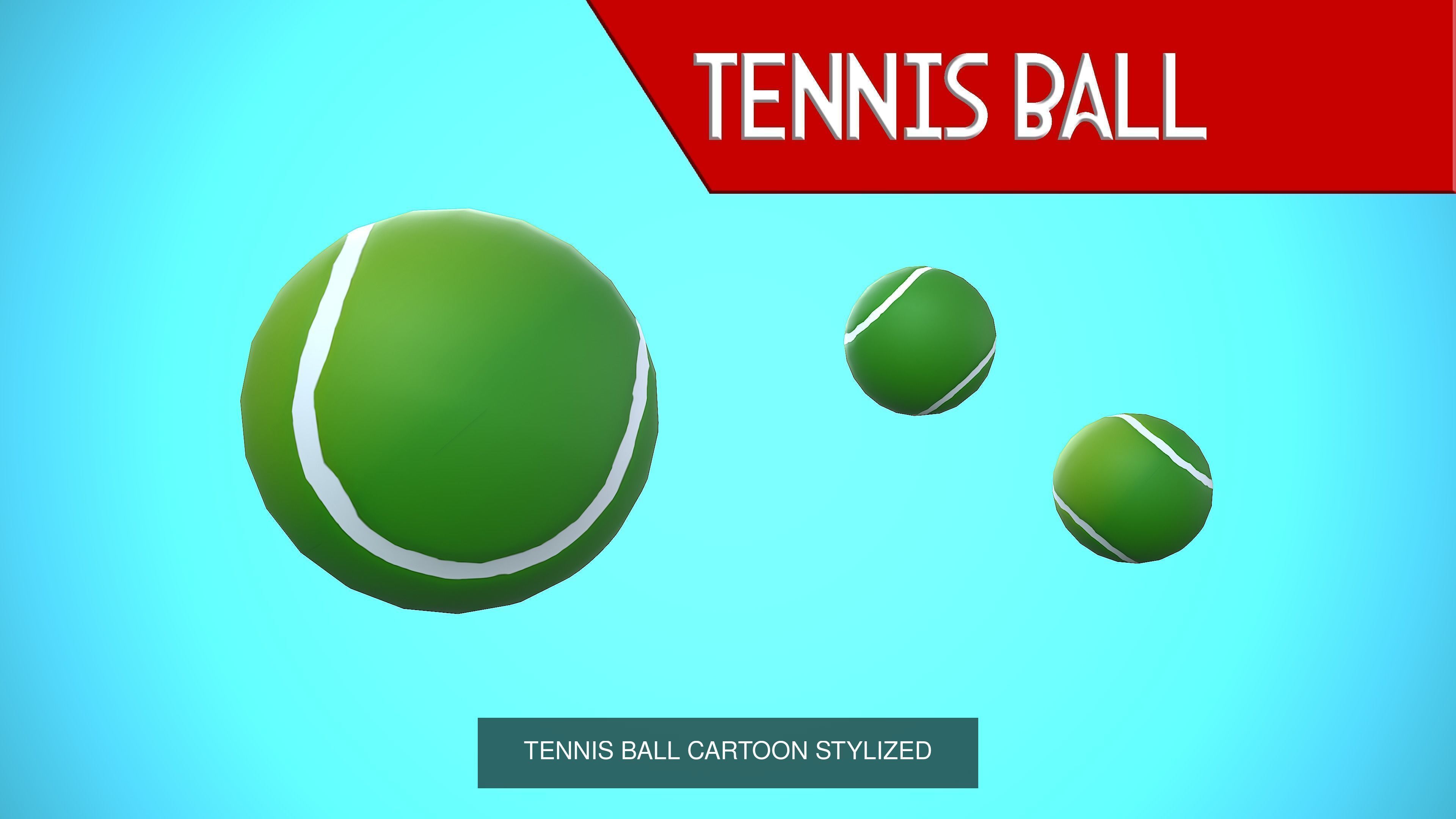 3D Model Collection SPORTS BALLS CARTOON STYLIZED VR / AR / low-poly ...