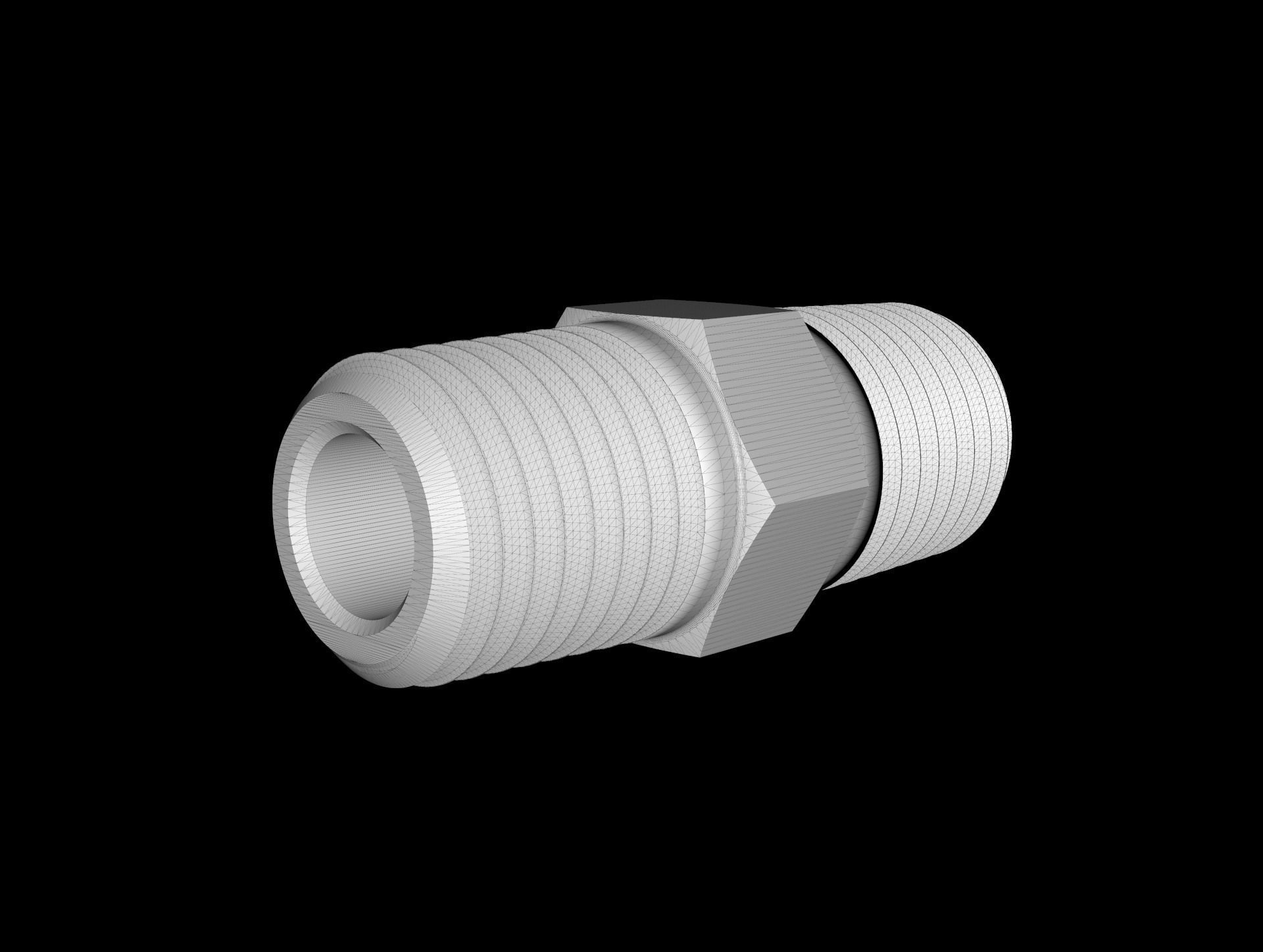 Hex Nipple Collection NPT male thread 3D model | CGTrader