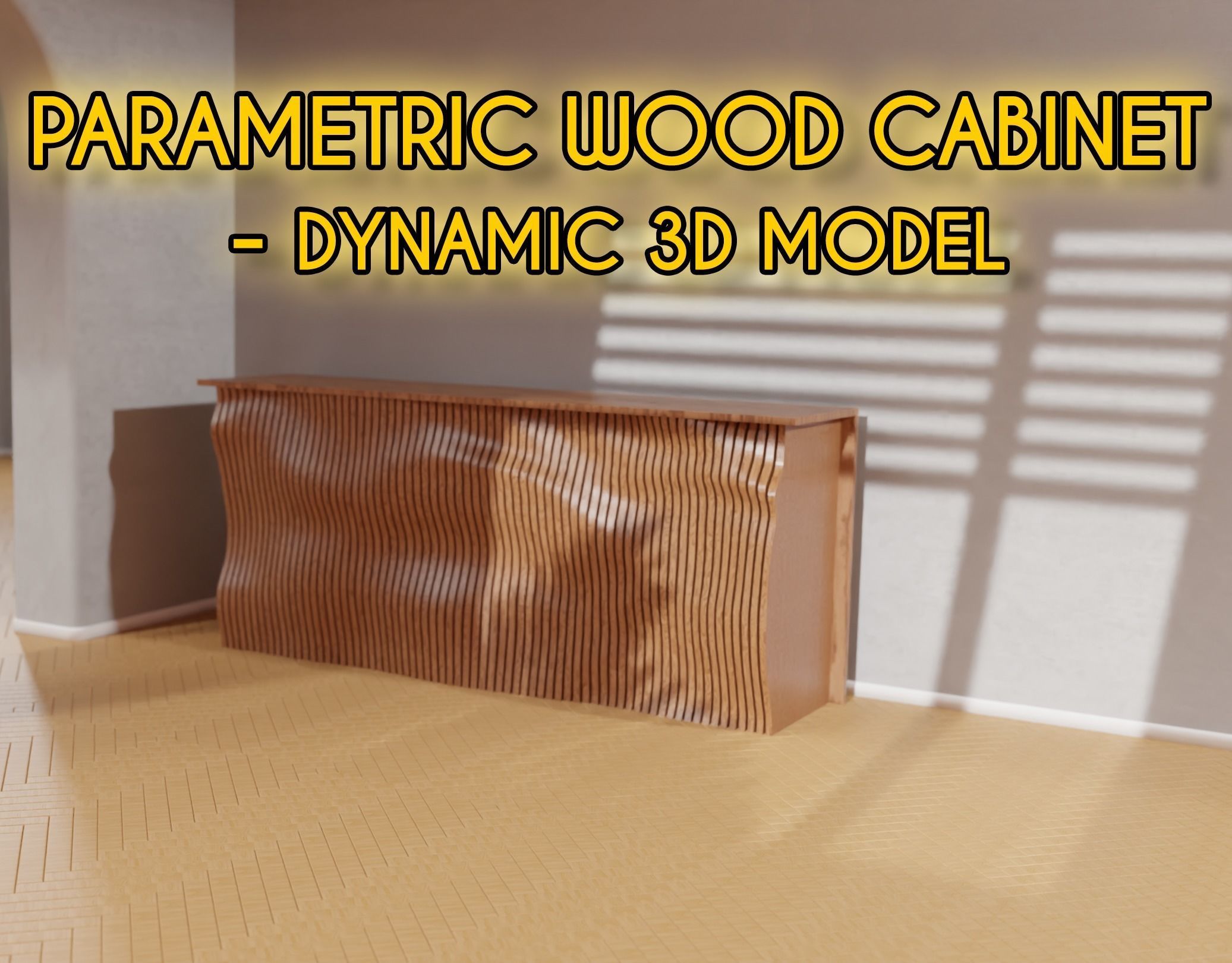 Parametric Wood Cabinet - Dynamic 3D Model 3D model | CGTrader