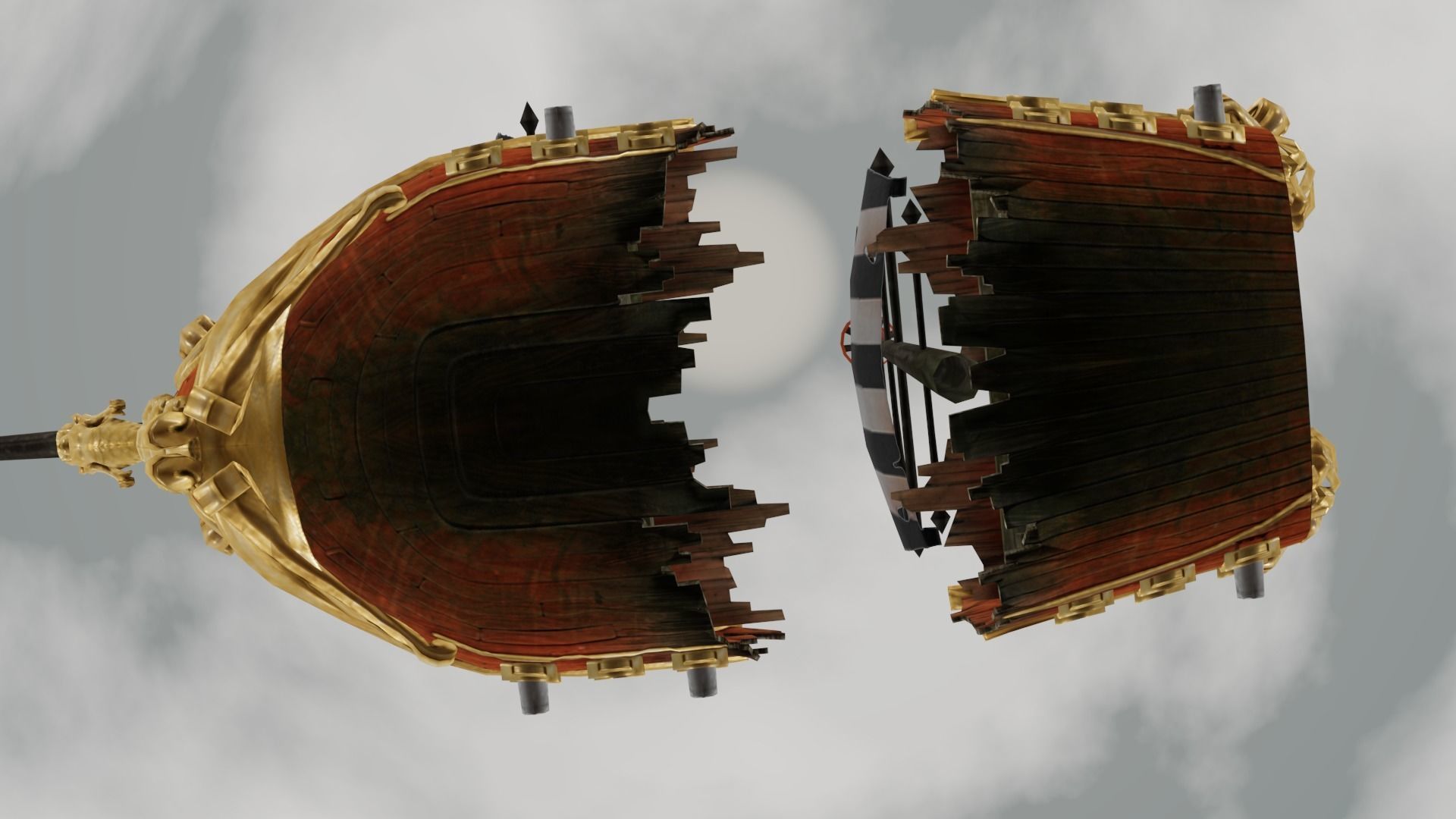 3D model Broken Pirate Ship VR / AR / low-poly | CGTrader