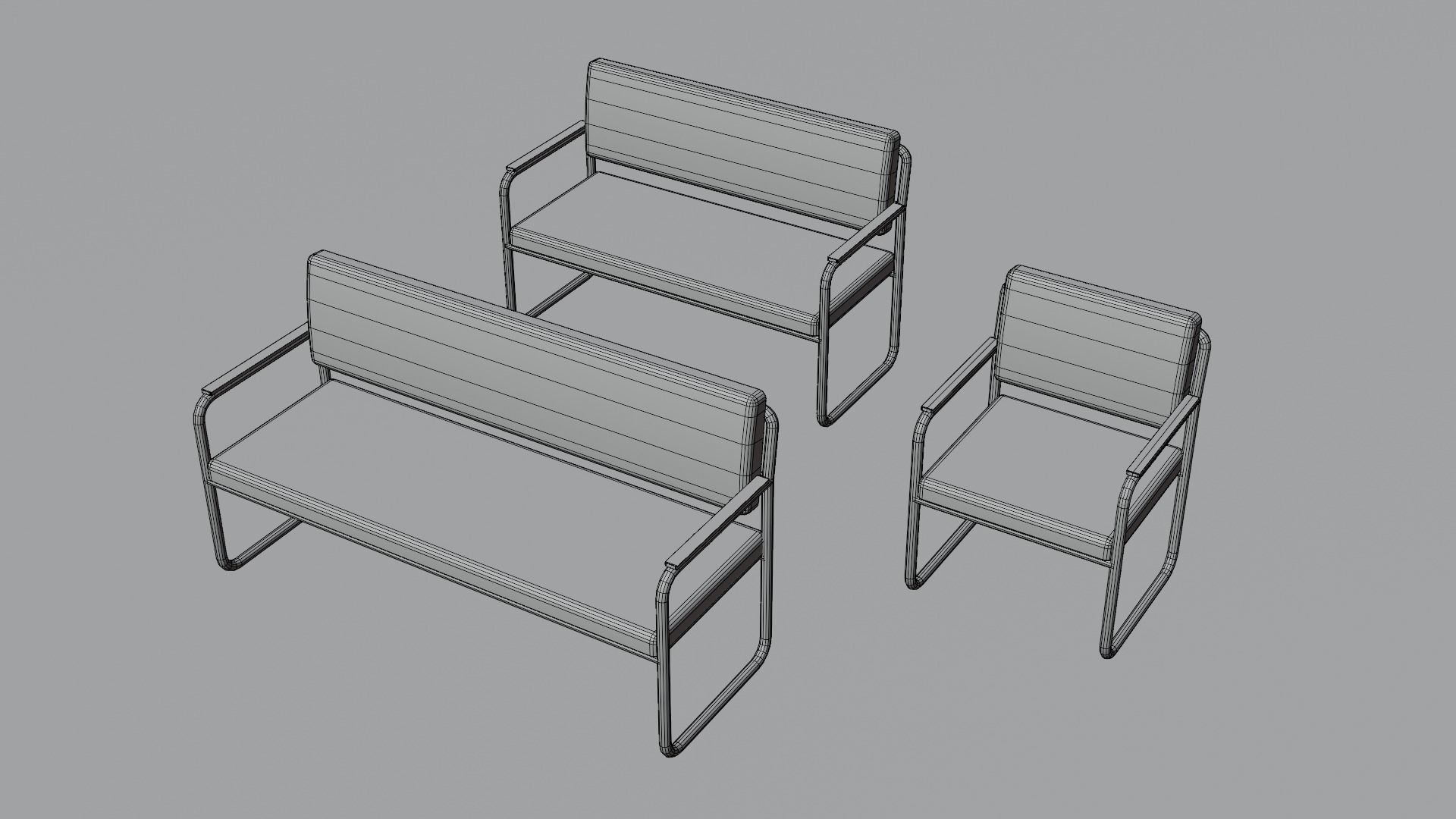 3D model Retro Hospital Benches VR / AR / low-poly | CGTrader