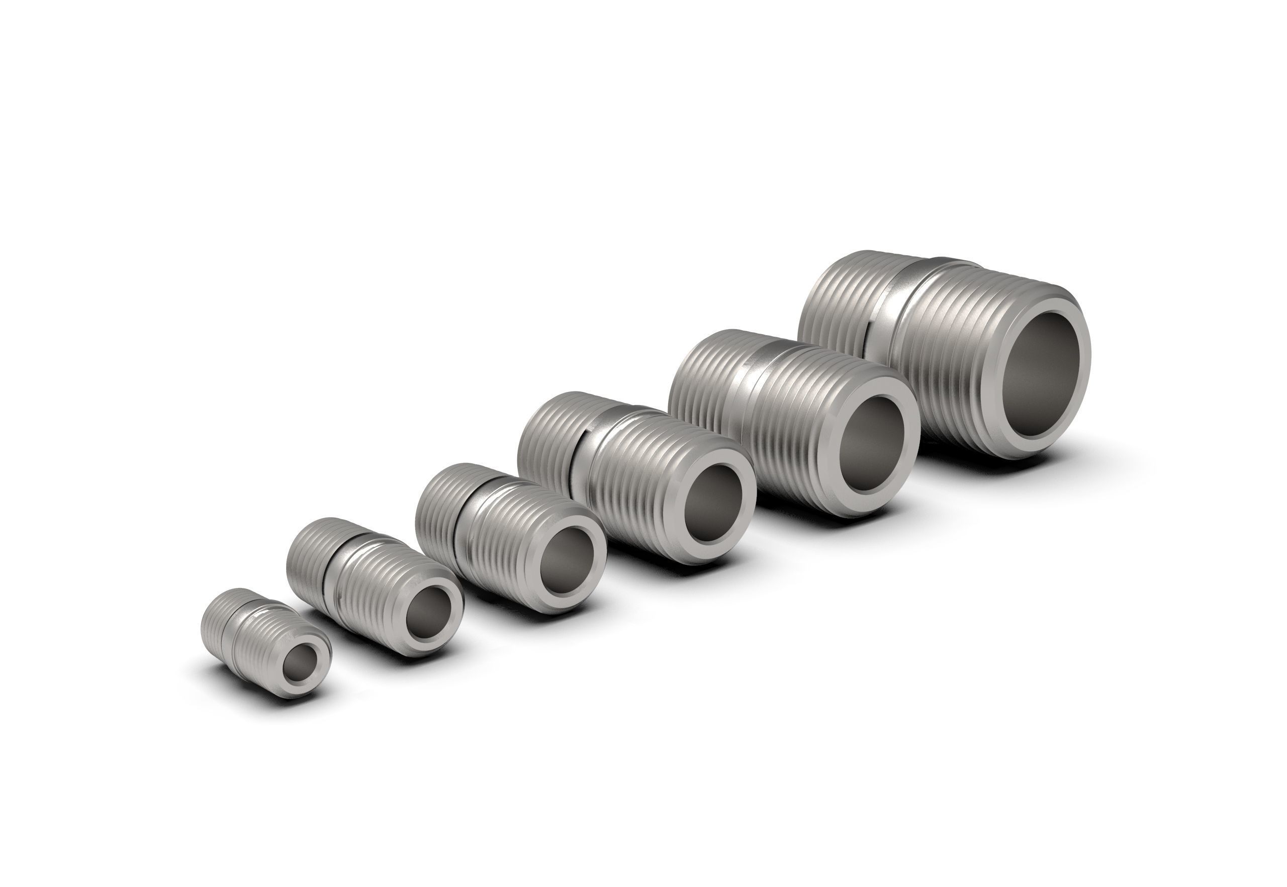 Pipe close nipples NPT male threaded collection 3D model | CGTrader