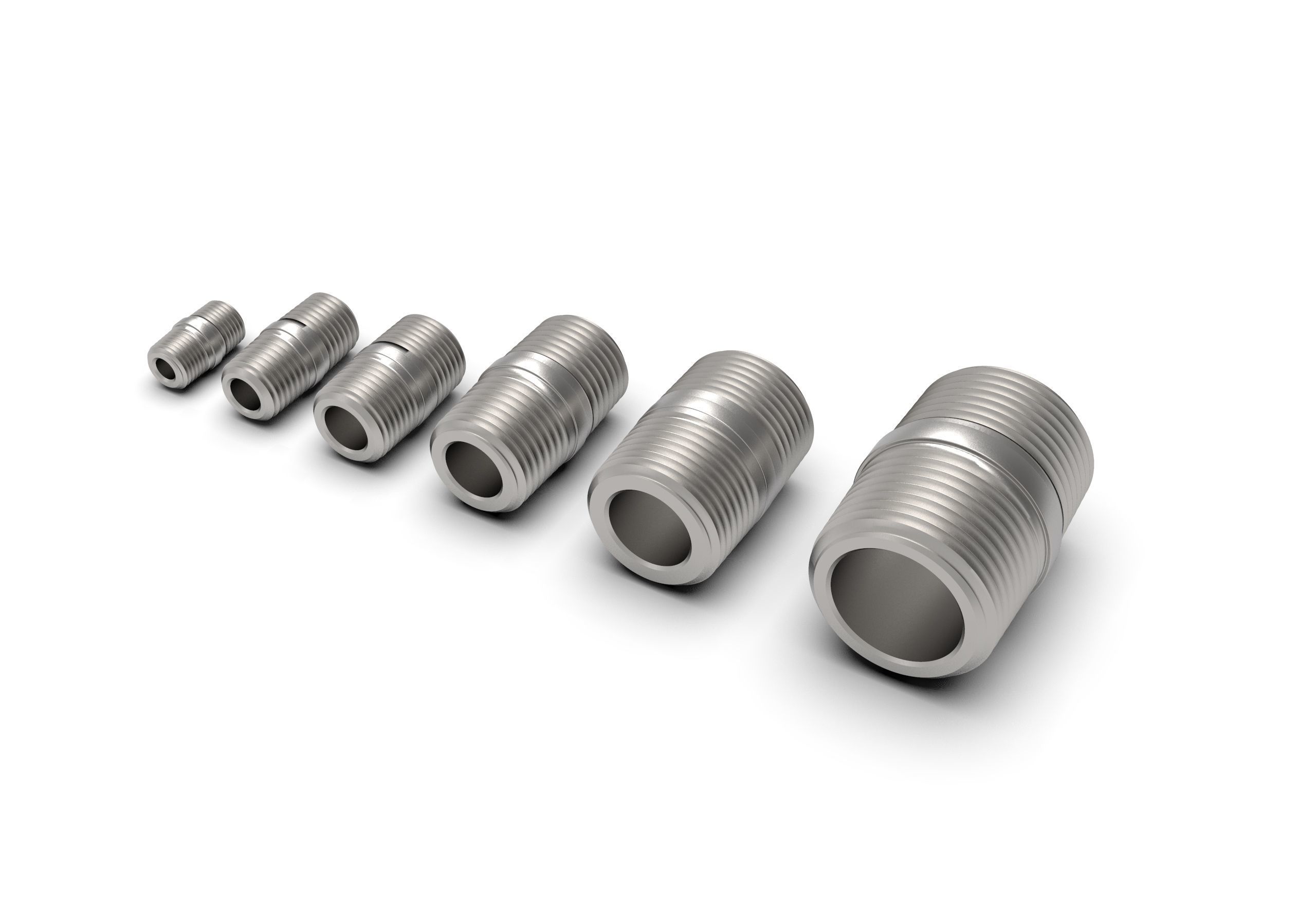 Pipe close nipples NPT male threaded collection 3D model | CGTrader