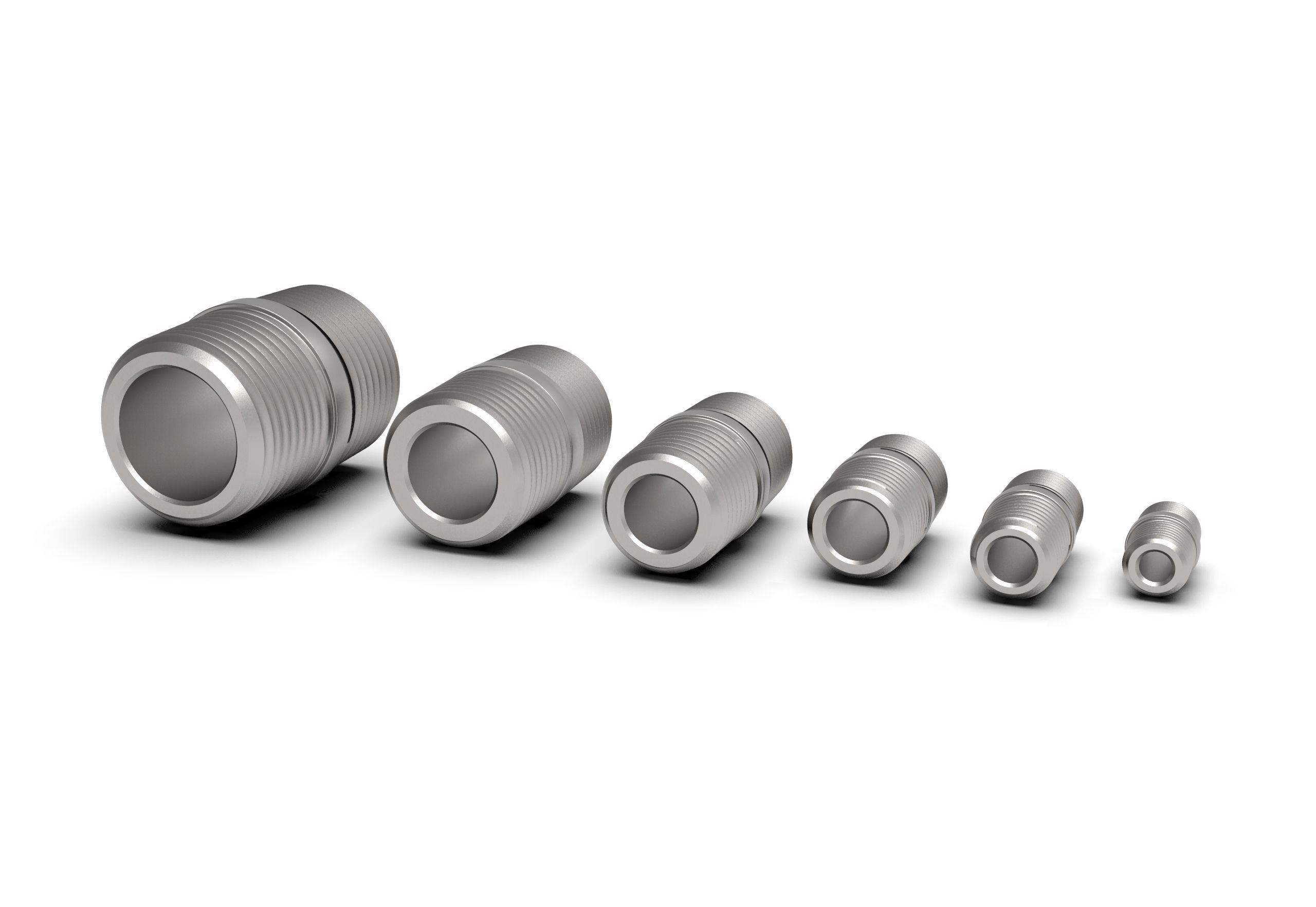 Pipe close nipples NPT male threaded collection 3D model | CGTrader