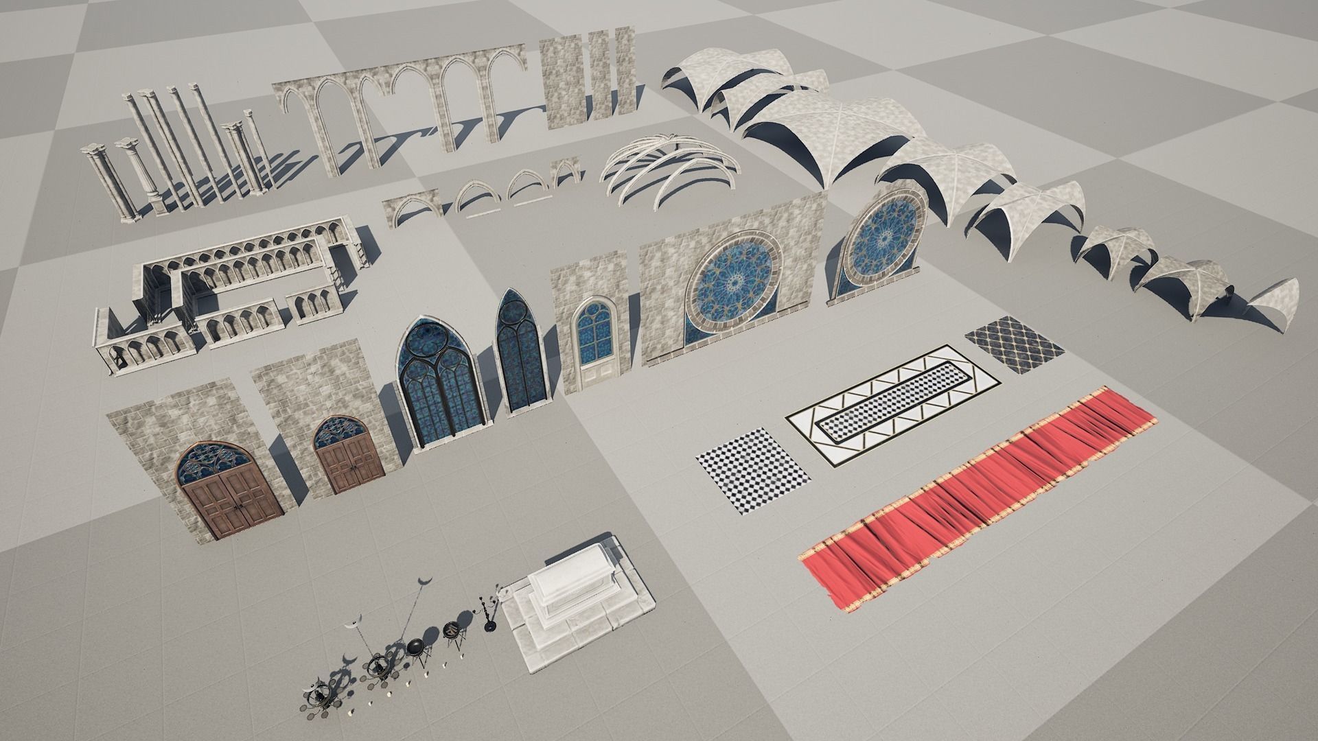 3D model Modular Gothic Cathedral VR / AR / low-poly | CGTrader