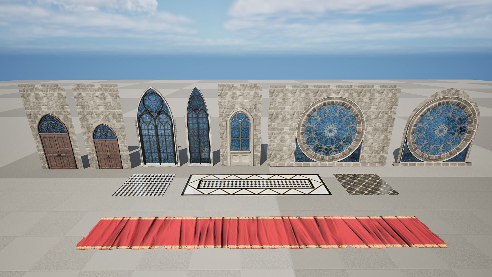 3D model Modular Gothic Cathedral VR / AR / low-poly | CGTrader
