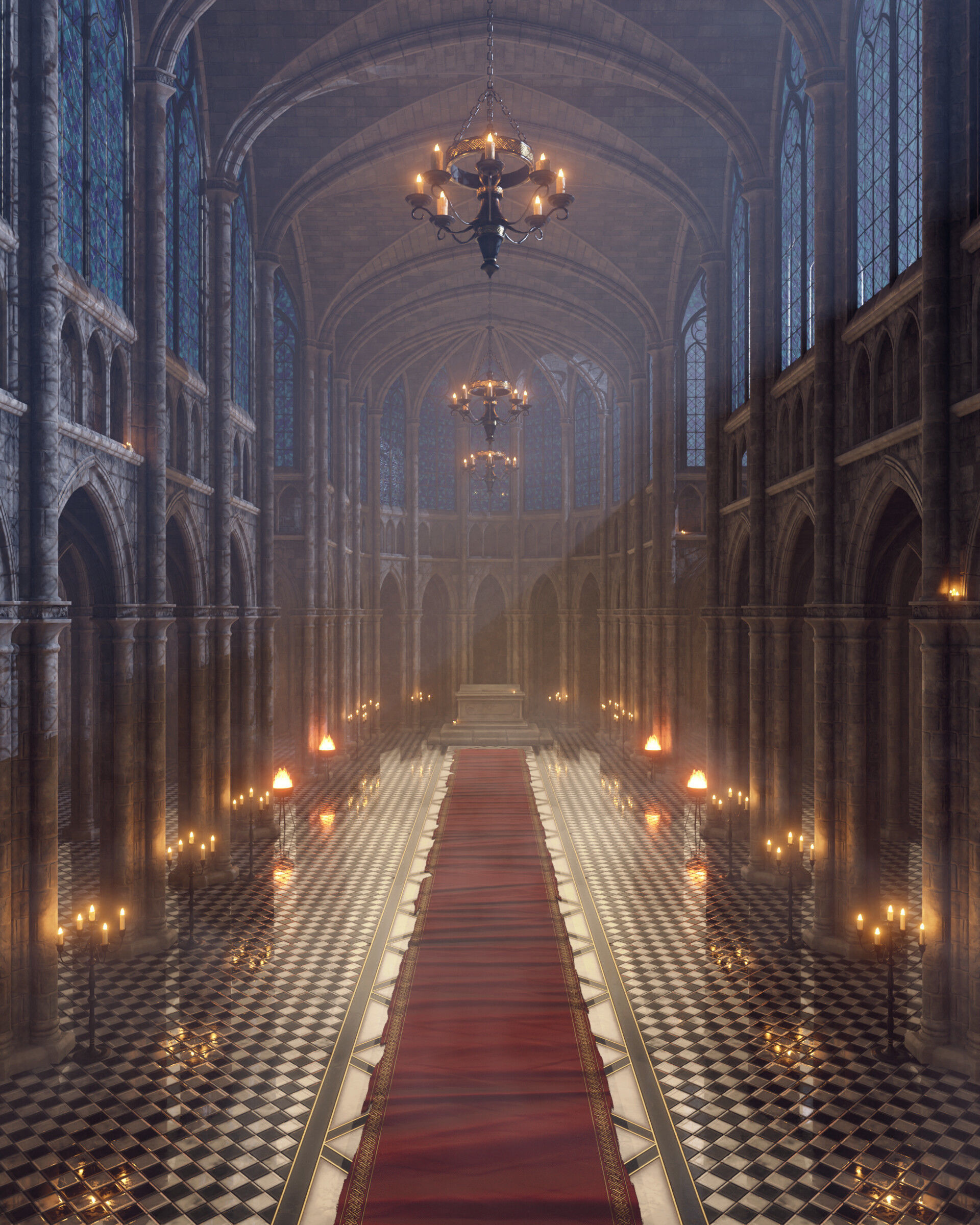 3D model Modular Gothic Cathedral VR / AR / low-poly | CGTrader