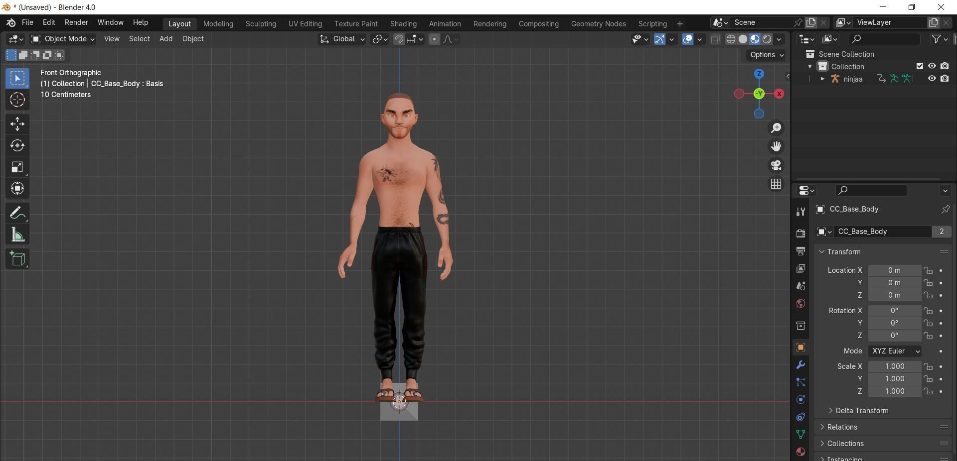 Funny 3D Cartoon Ninja Character Pixar Style 3D model animated rigged ...