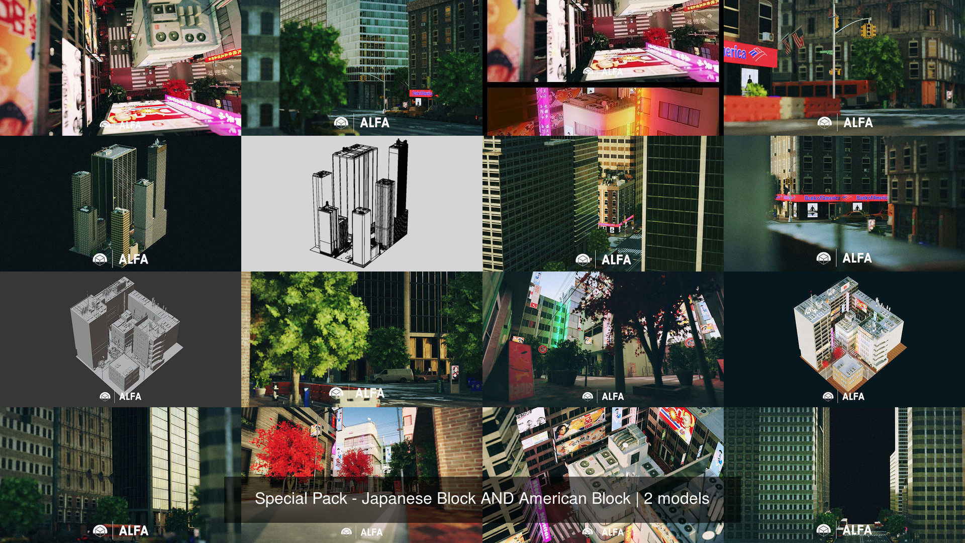 Special Pack - Japanese Block AND American Block 3D Model Collection ...