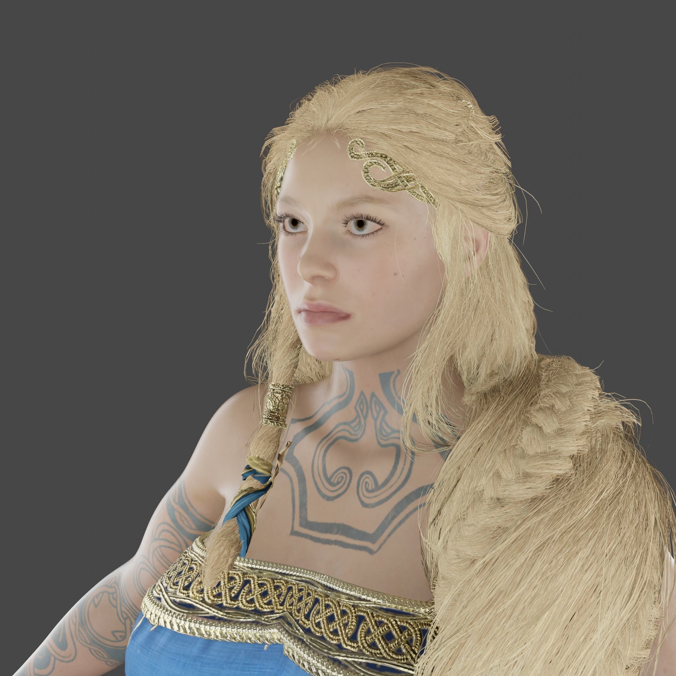 SIF god of wars free VR / AR / low-poly 3D model animated rigged | CGTrader