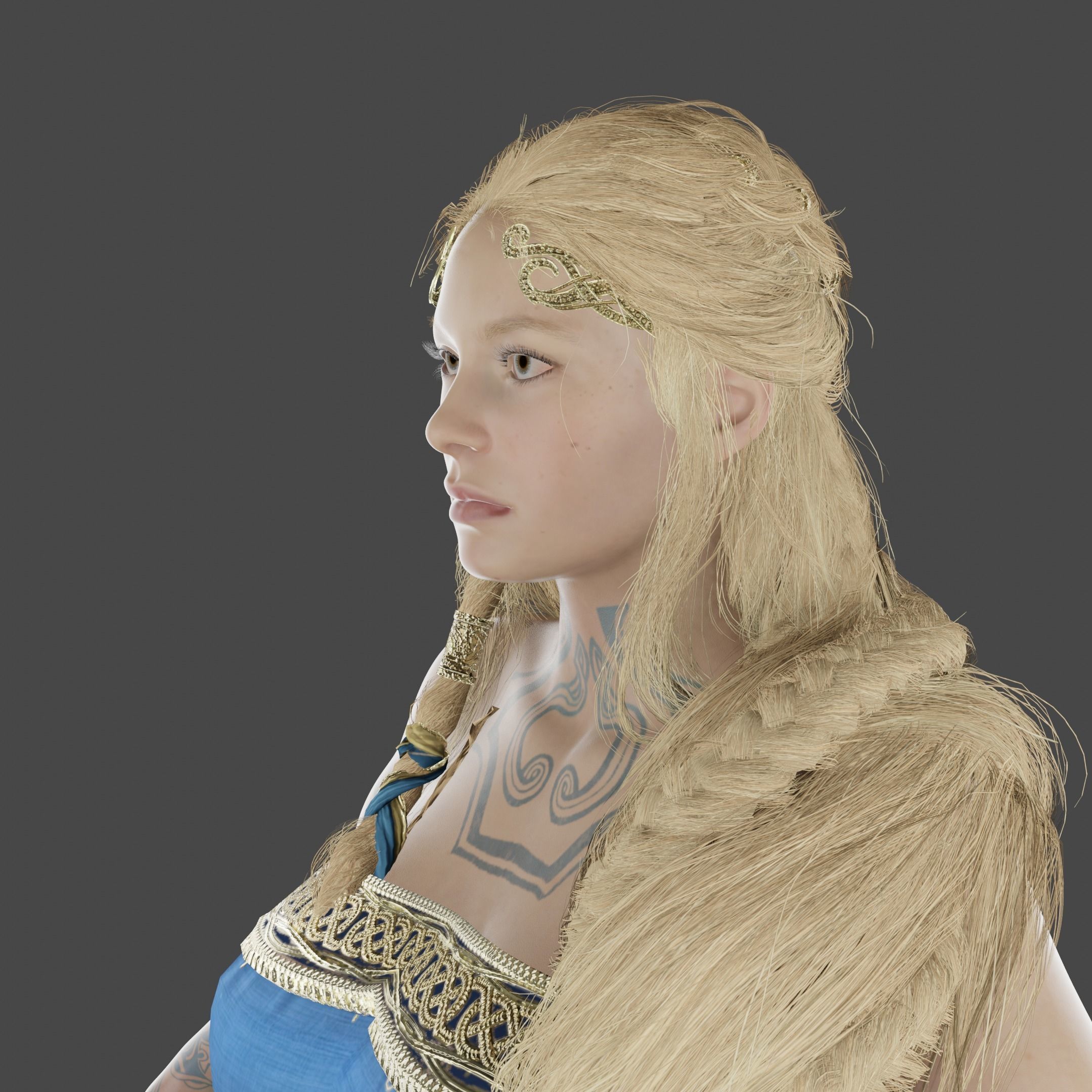 SIF god of wars free VR / AR / low-poly 3D model animated rigged | CGTrader