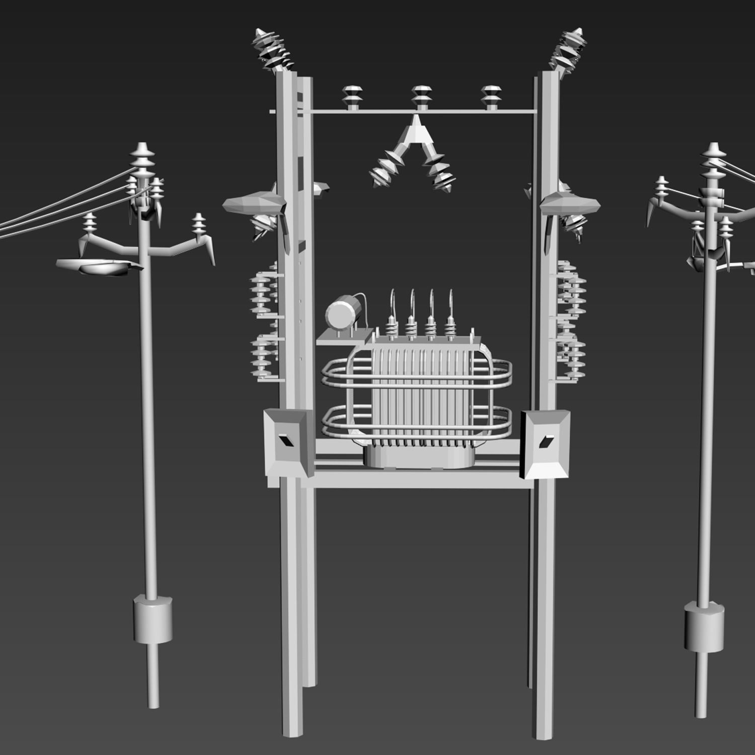 3D model Power Transformer- low poly VR / AR / low-poly | CGTrader