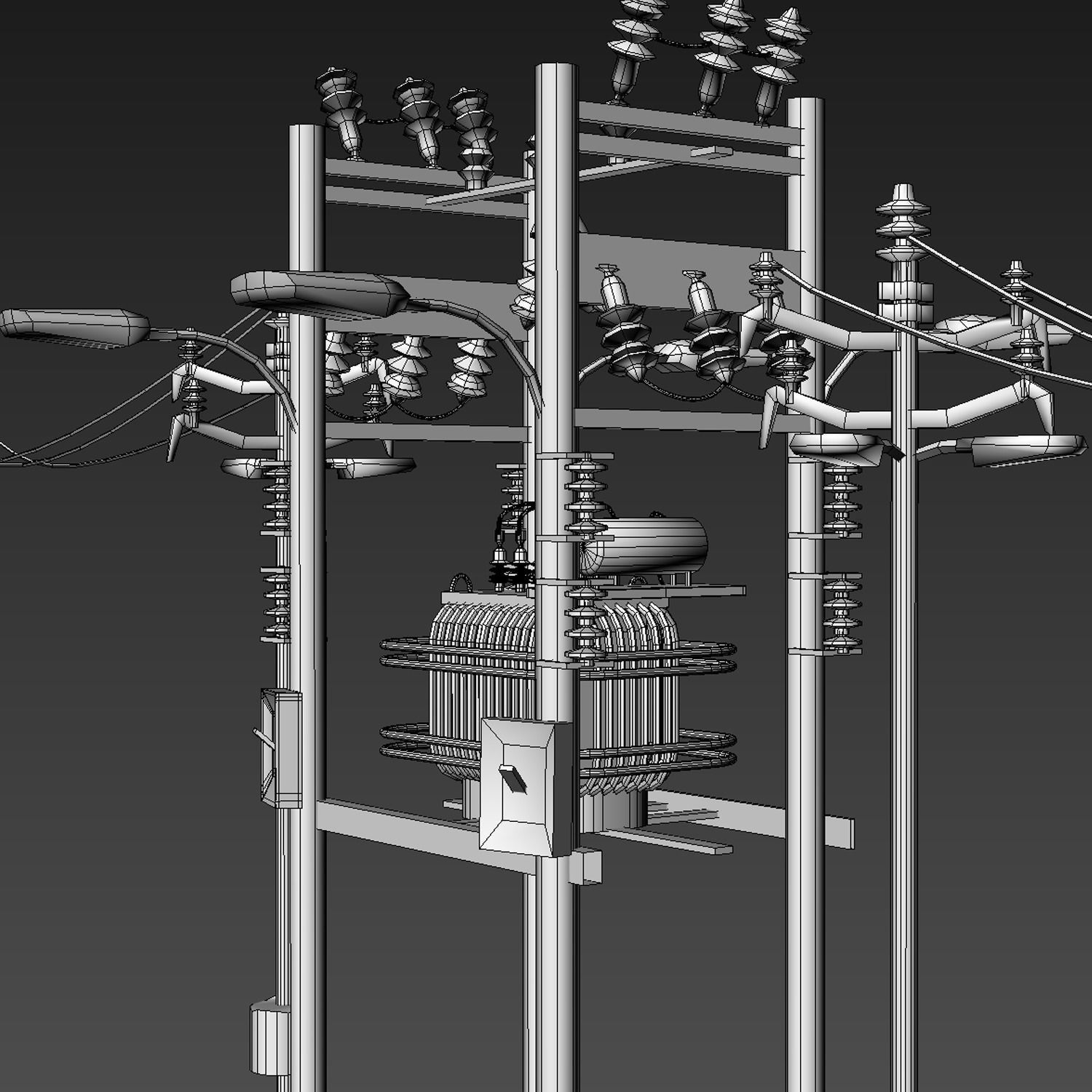 3D model Power Transformer- low poly VR / AR / low-poly | CGTrader