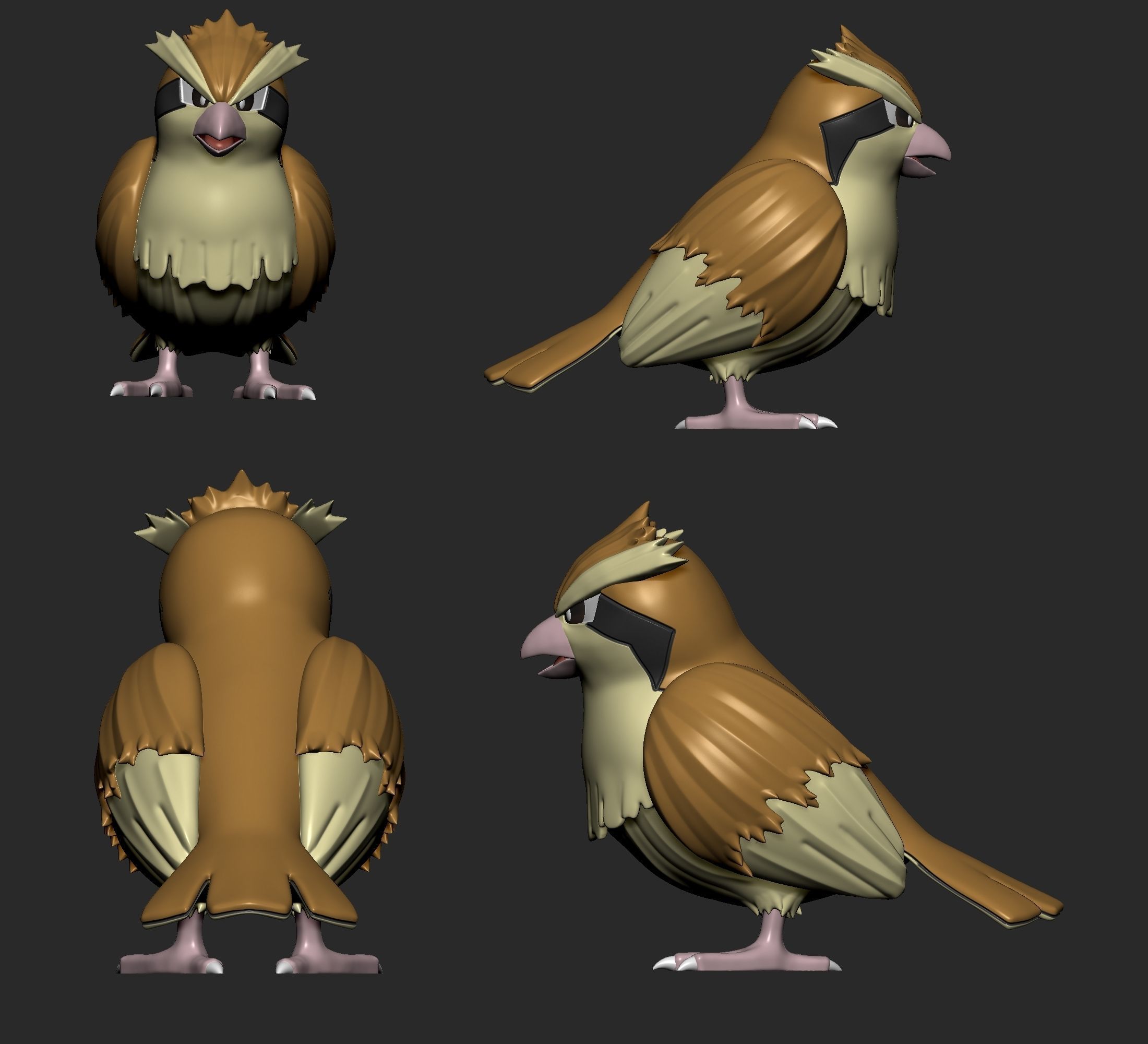 Pokemon - Pidgey with 2 poses 3D model 3D printable | CGTrader