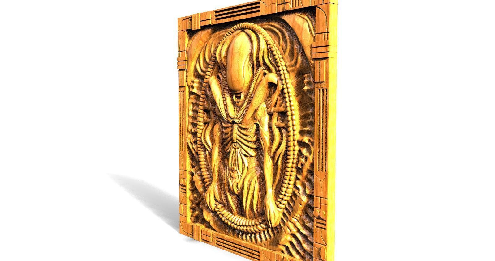 Alien Xenomorph CNC 3D model 3D printable | CGTrader