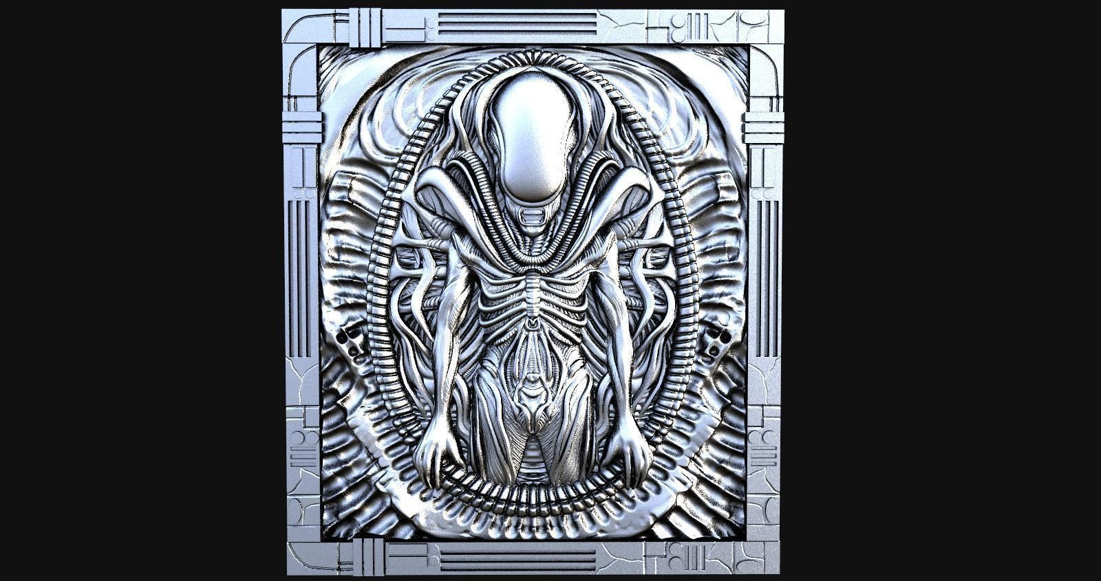 Alien Xenomorph CNC 3D model 3D printable | CGTrader