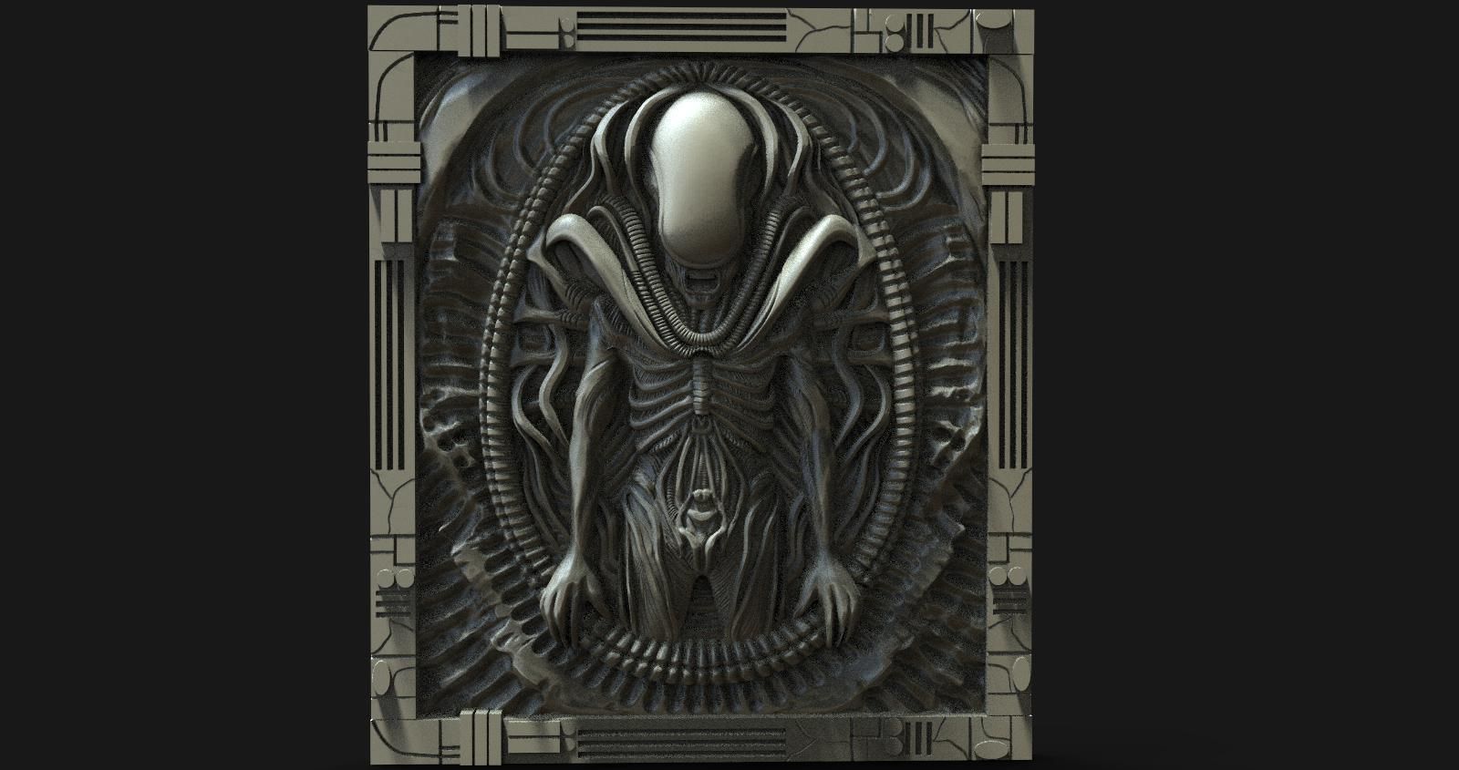 Alien Xenomorph CNC 3D model 3D printable | CGTrader