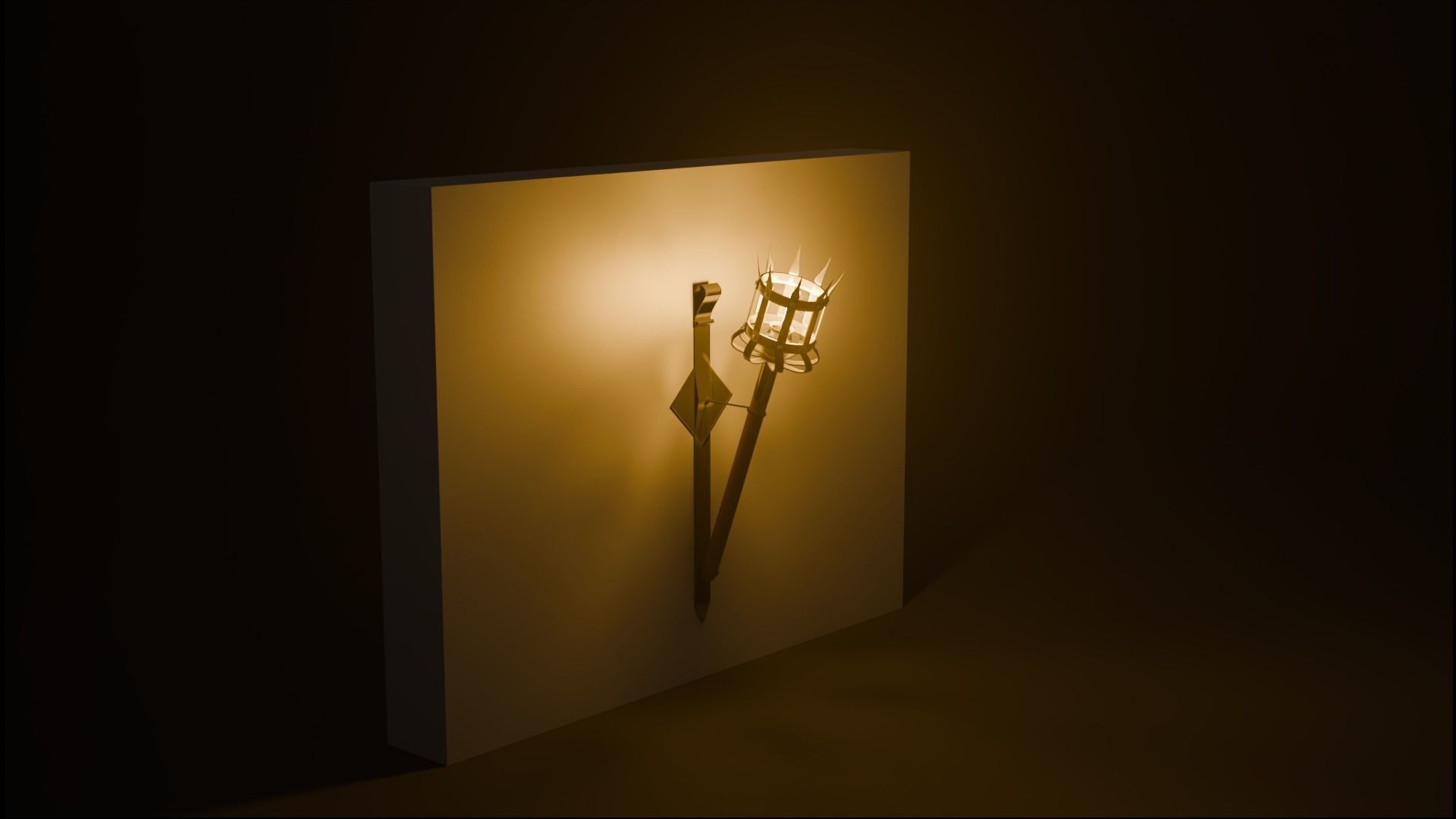 High Poly Medieval Wall Torch 3D model | CGTrader