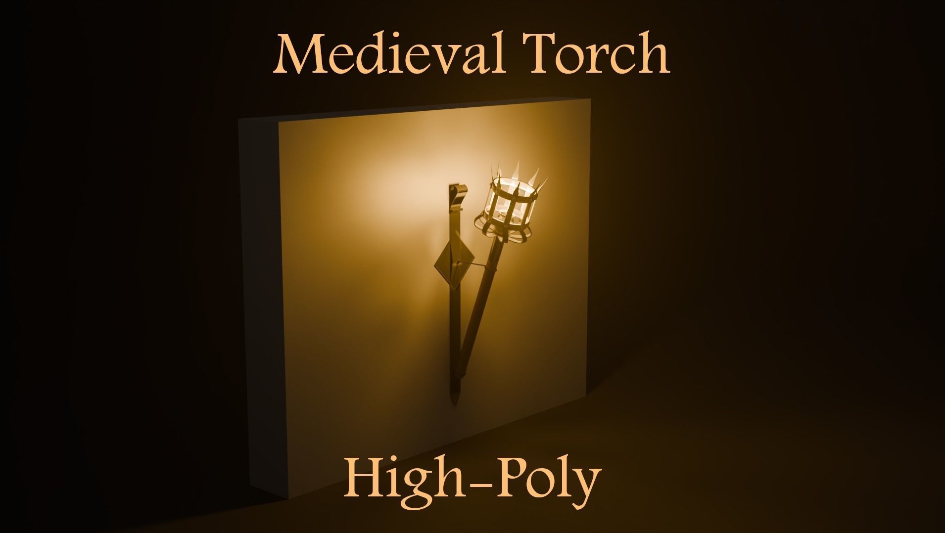 High Poly Medieval Wall Torch 3D model | CGTrader