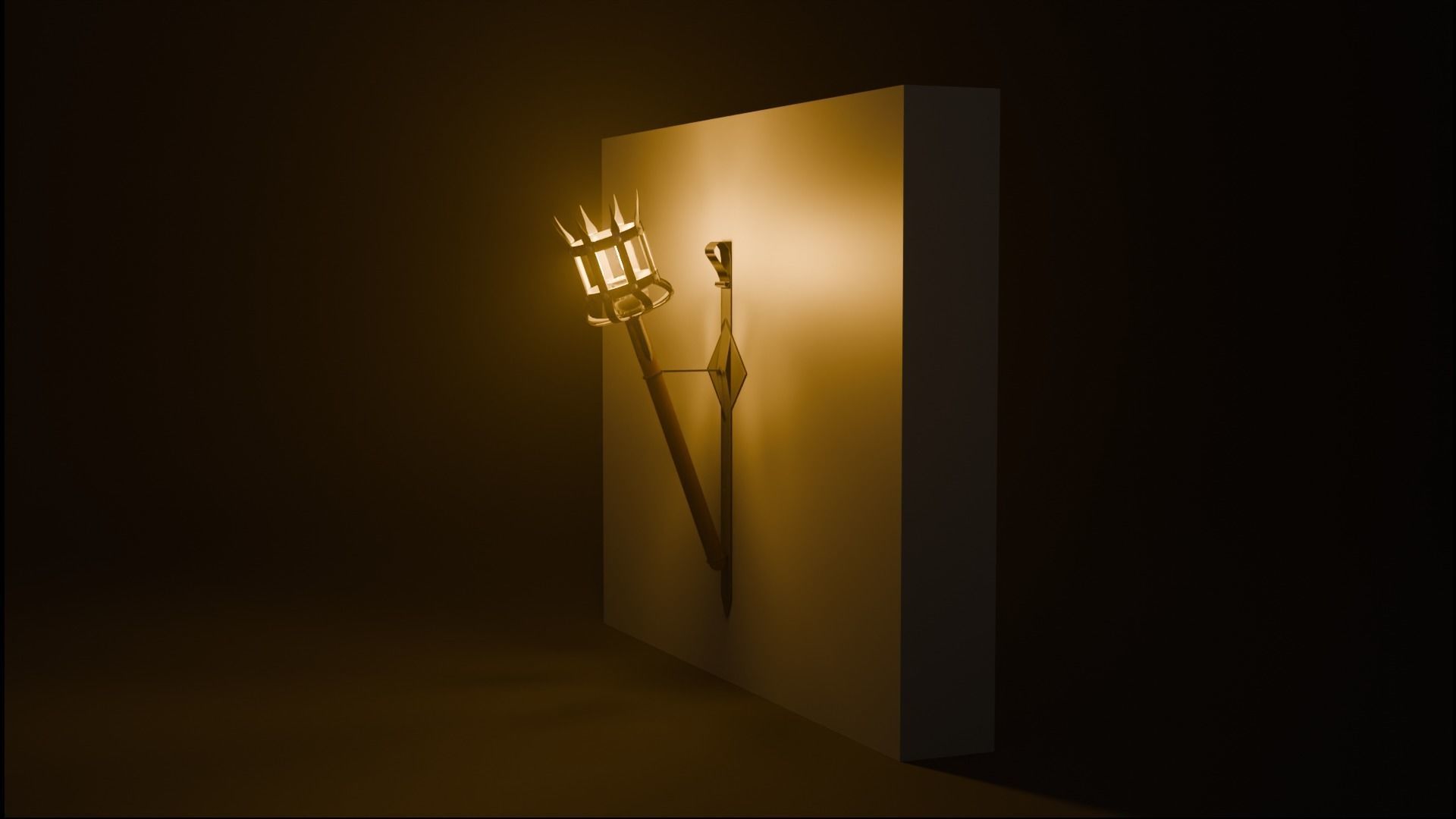 High Poly Medieval Wall Torch 3D model | CGTrader