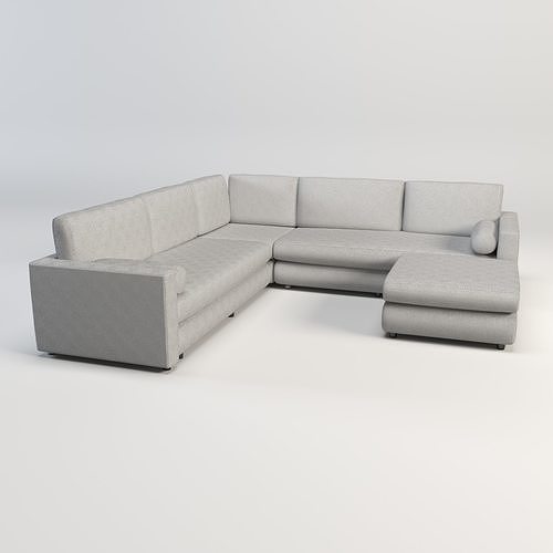 3D model custom upholstered interior sectional sofa VR / AR / low-poly ...