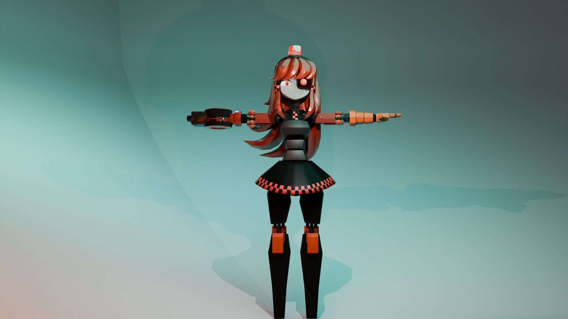Mimi sentry in the style of Oni Animations free 3D model rigged | CGTrader
