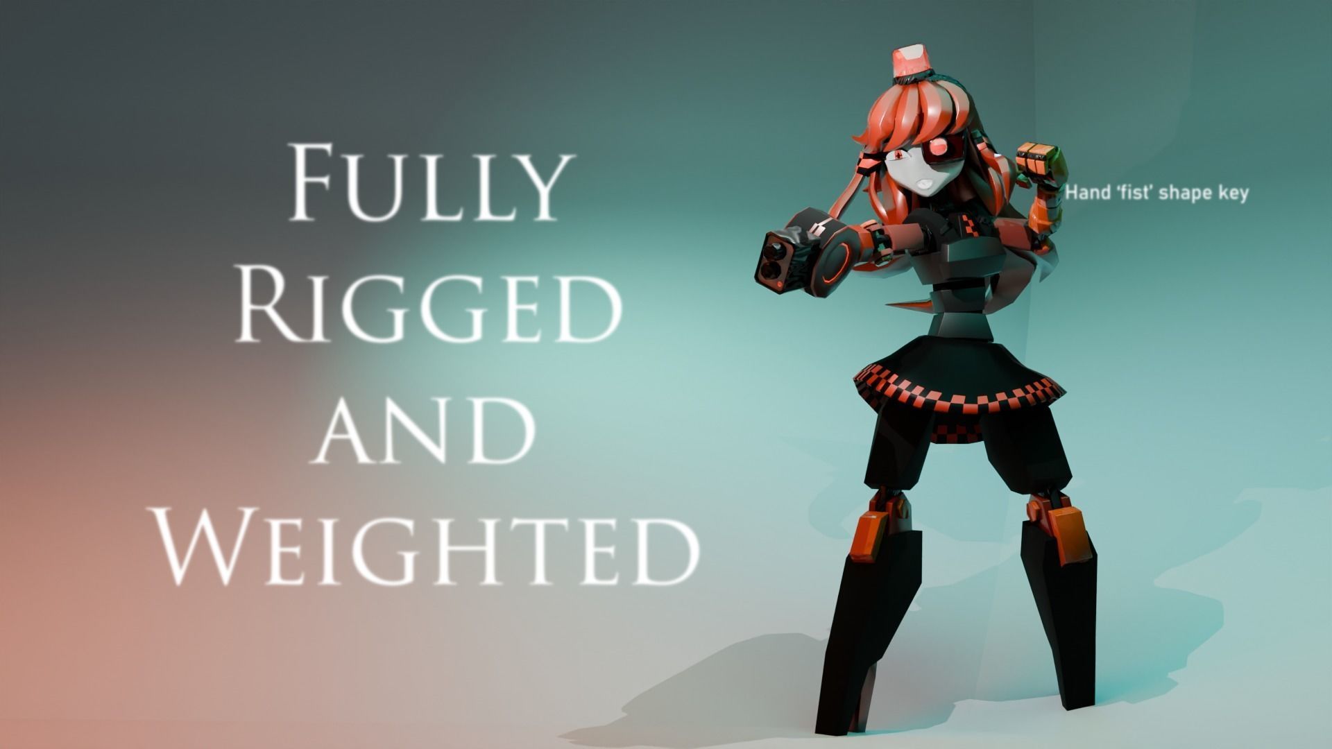 Mimi sentry in the style of Oni Animations free 3D model rigged | CGTrader