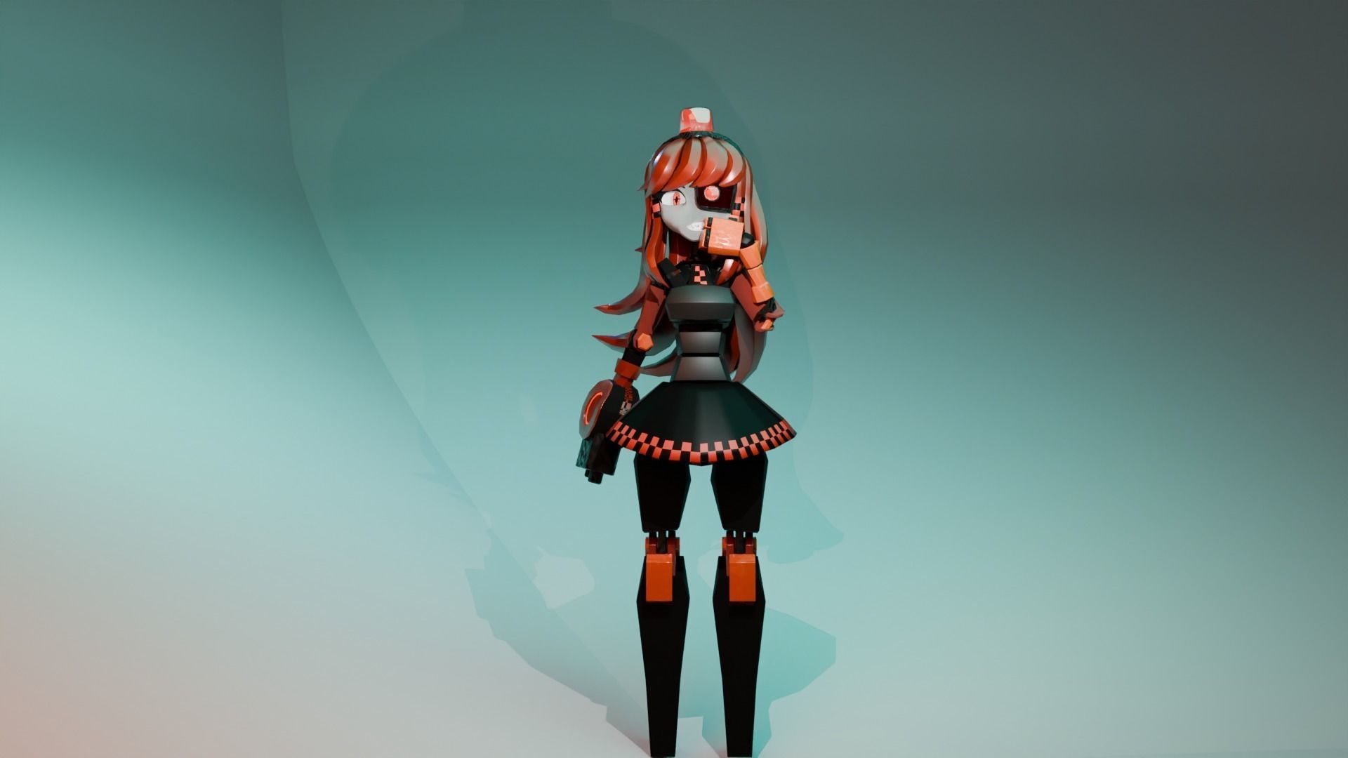 Mimi sentry in the style of Oni Animations free 3D model rigged | CGTrader