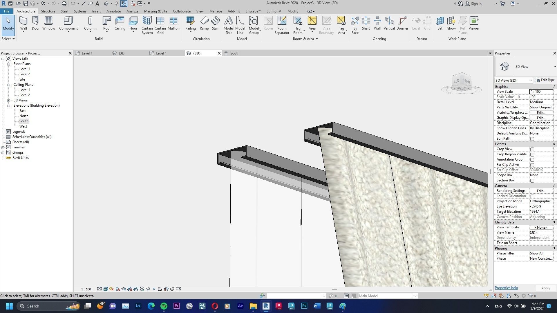 Curtain Revit Family Model 002 3D model | CGTrader