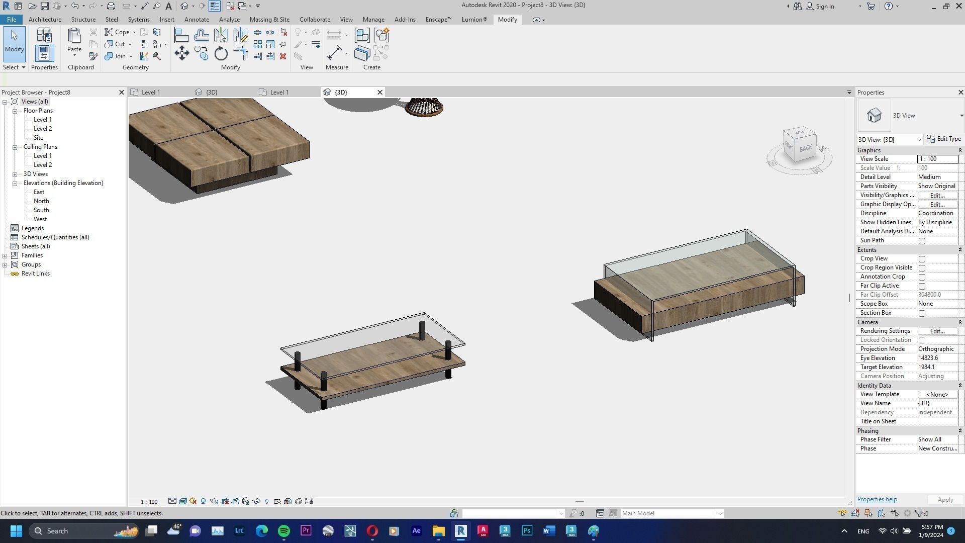 Modern Coffee Table Living Table Revit Family Pack 3D model | CGTrader