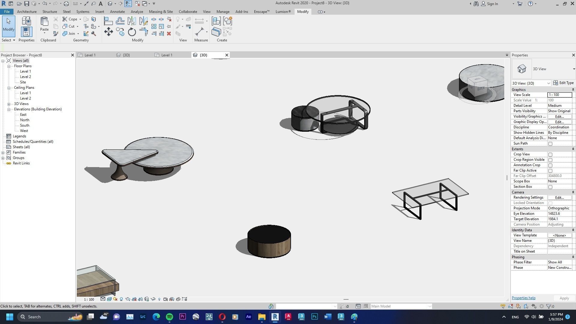 Modern Coffee Table Living Table Revit Family Pack 3D model | CGTrader