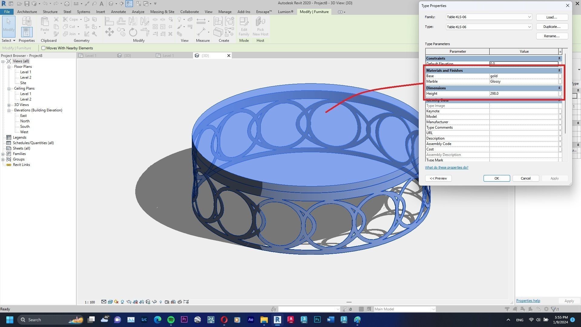 Modern Coffee Table Living Table Revit Family Pack 3D model | CGTrader