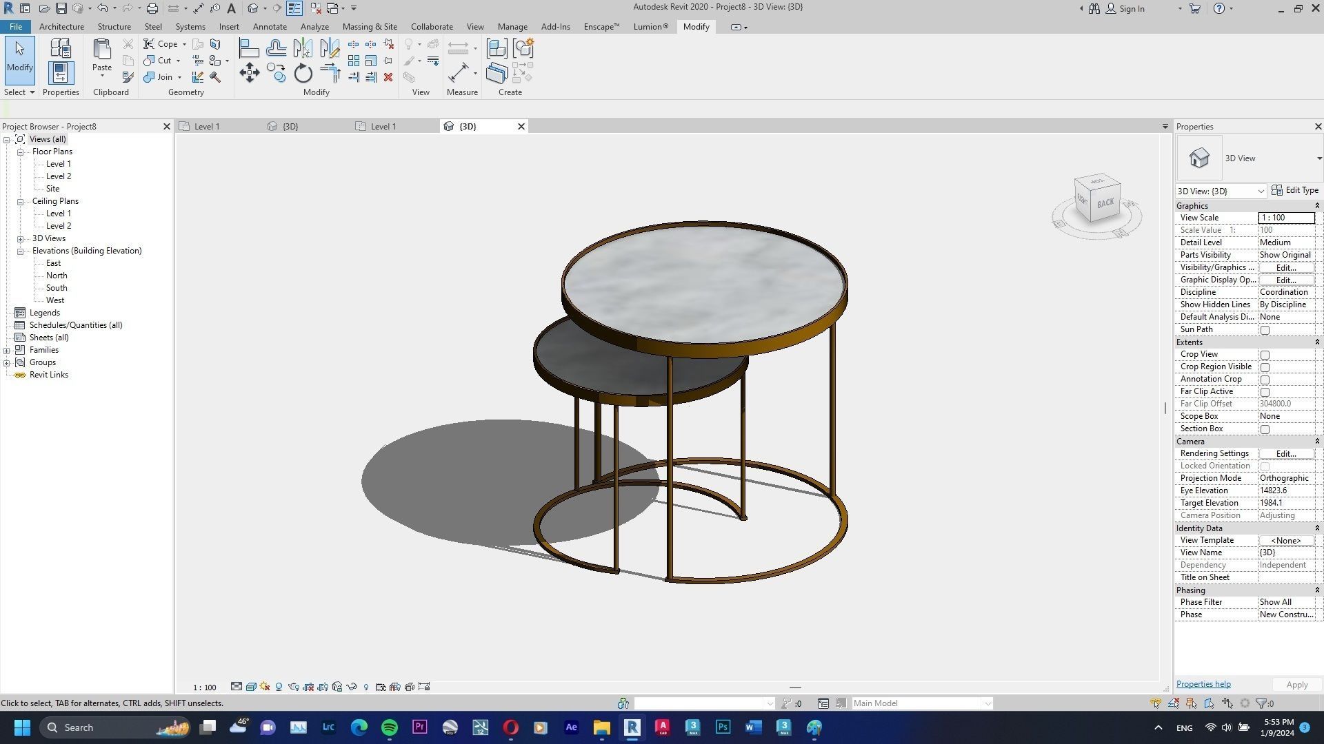 Modern Coffee Table Living Table Revit Family Pack 3D model | CGTrader